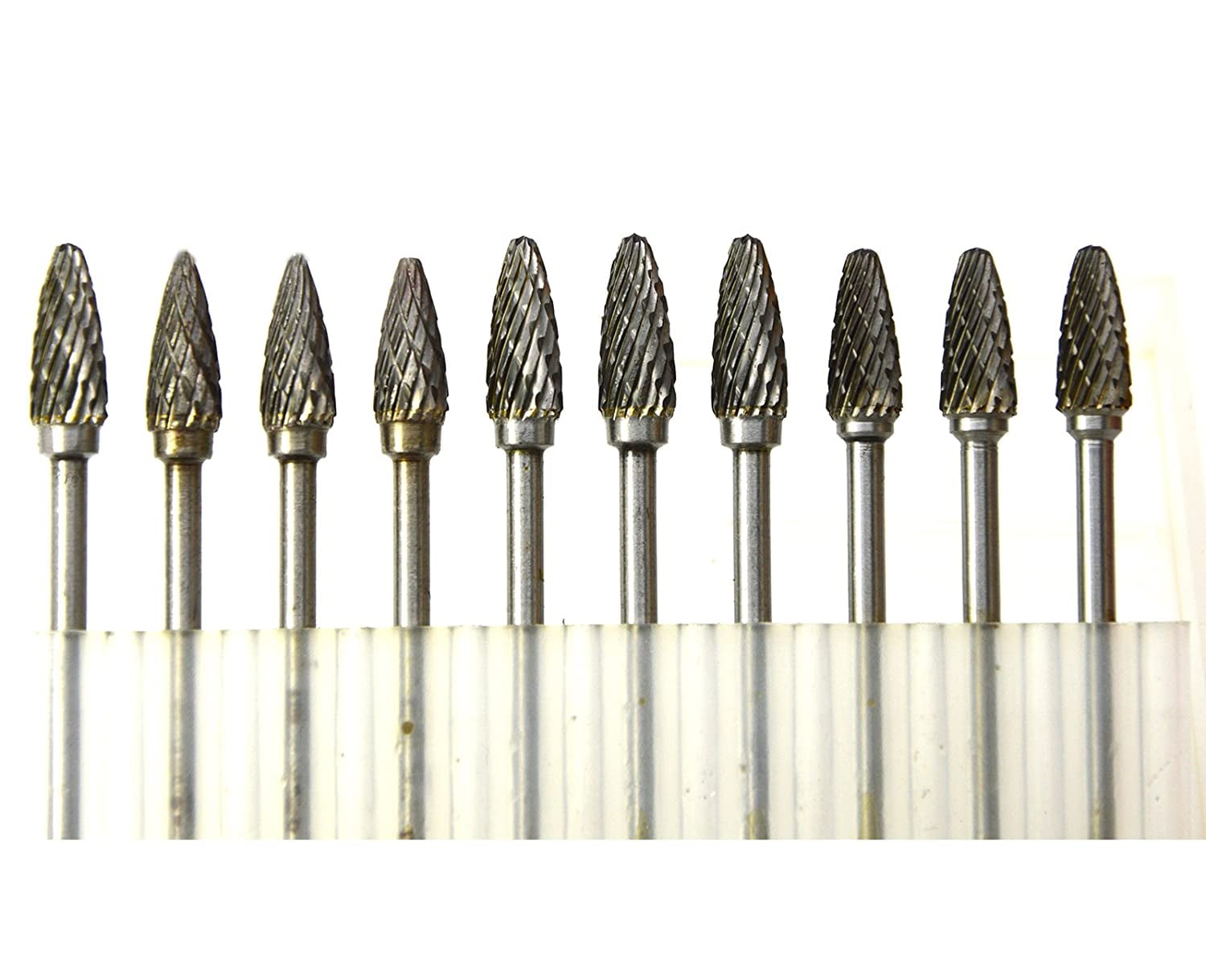 Wokesi 10Pcs 1/4''Cutter,3mm Shank,Type E,Tungsten Carbide Rotary Burr ...