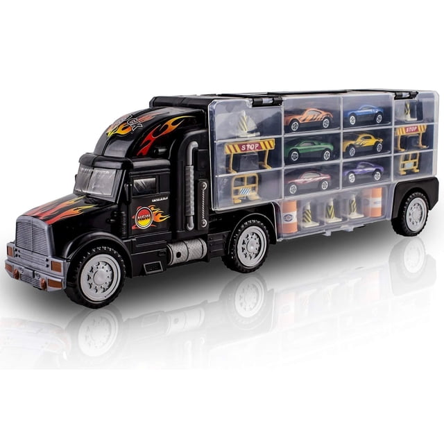 WolVol Transport Carrier Truck Vehicle Playset (18 Pieces) - Walmart.com