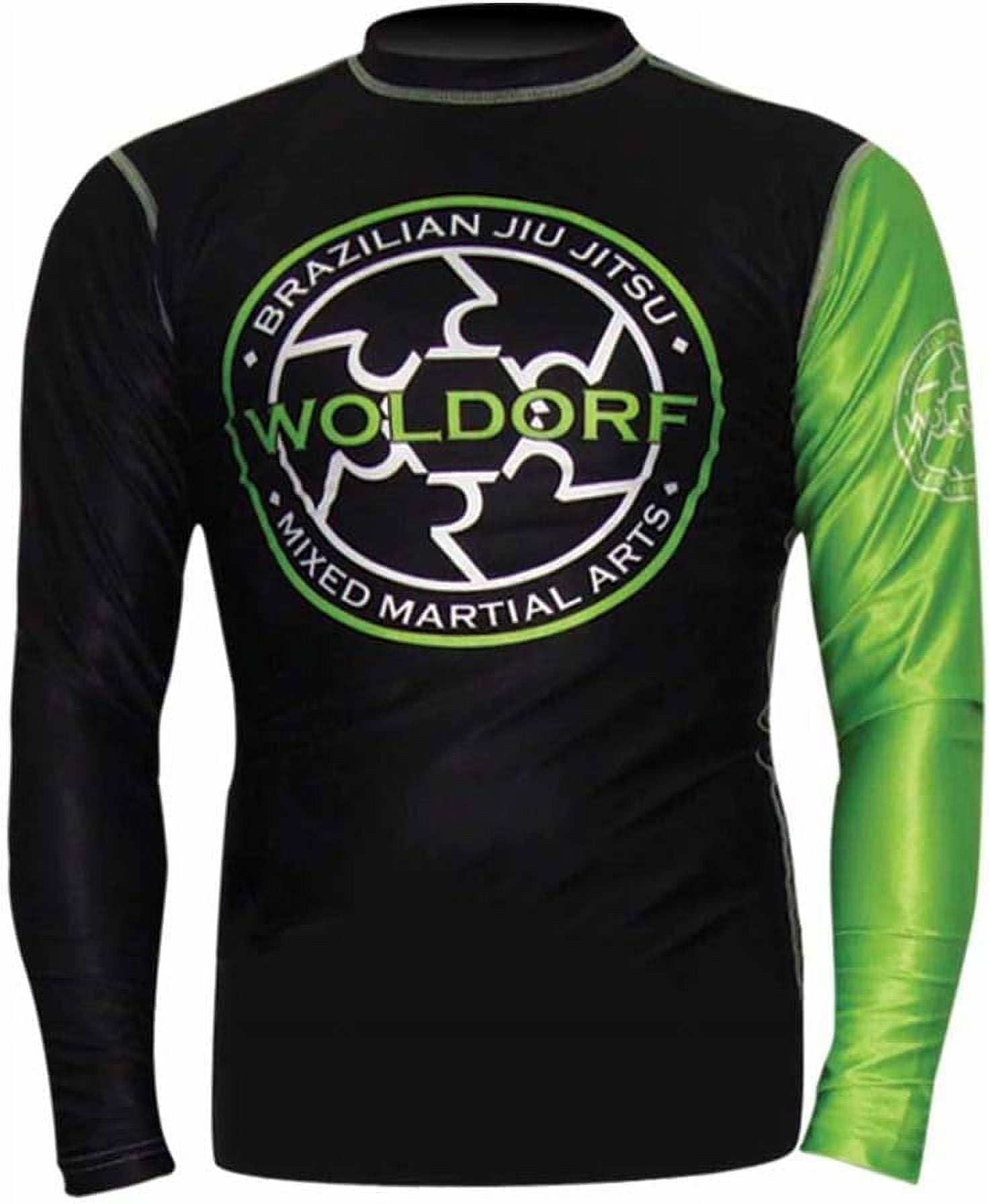 Woldorf Rash Guards in Sublimation with Green Sleeve Sparring Fitness ...