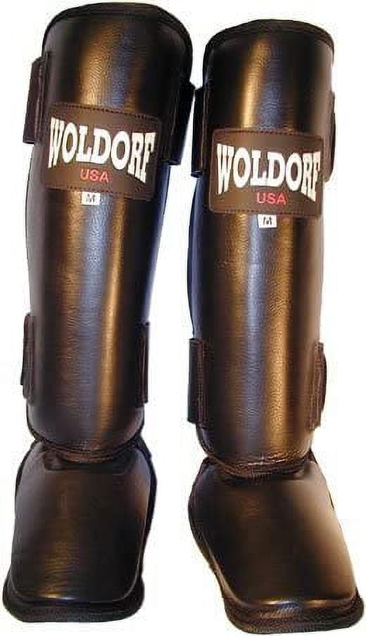 Woldorf USA Muay Thai/Boxing Shin Guards in Leather 3XS Martial Arts ...