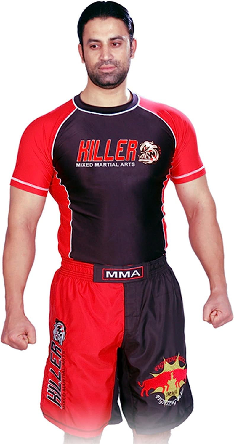 Woldorf USA Rash Guard Black/Red Half Sleeve Size L Killer Logo ...