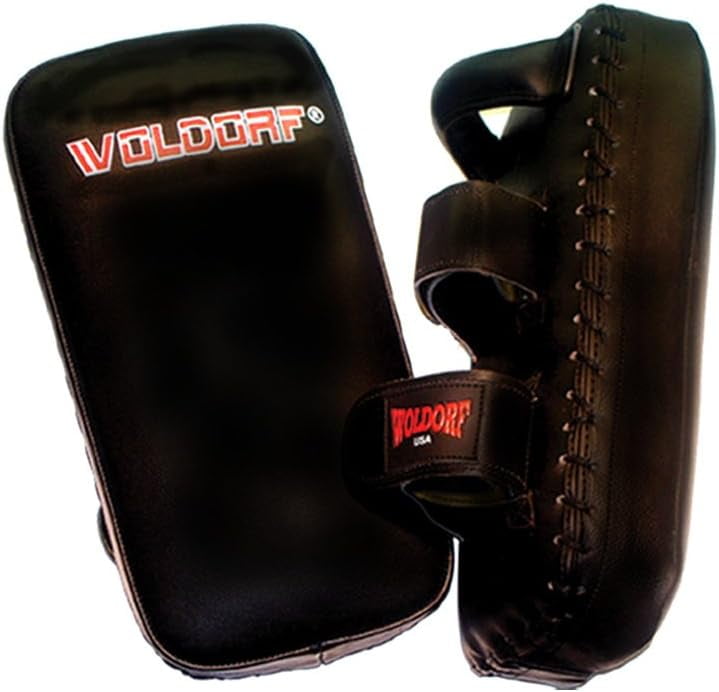 Woldorf USA Thai Kick Pads in Leather Black Muay Thai, Kick Pad, for ...