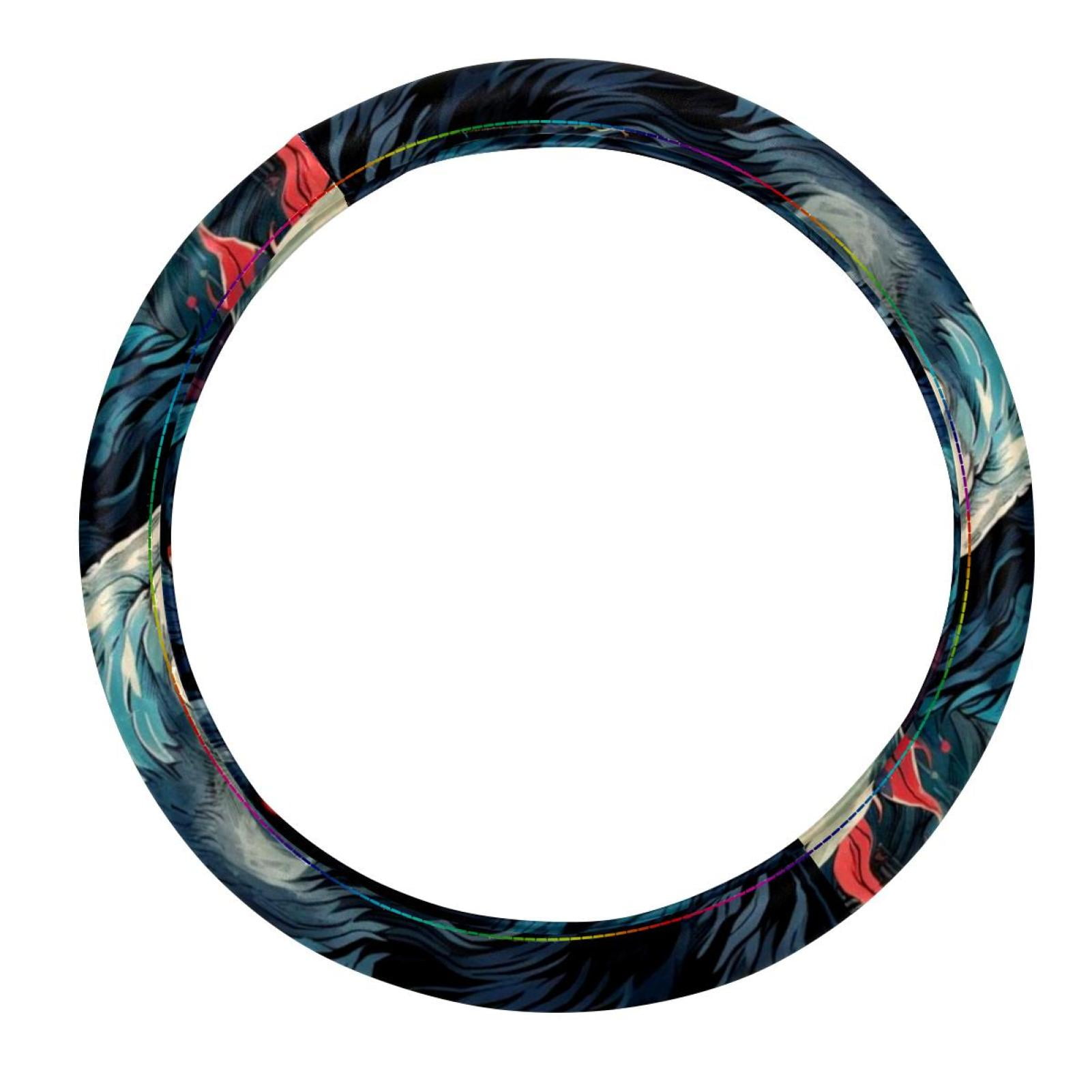Wolf 14.5 Inch Printed PVC Leather Car Wheel Cover Steering Wheel ...