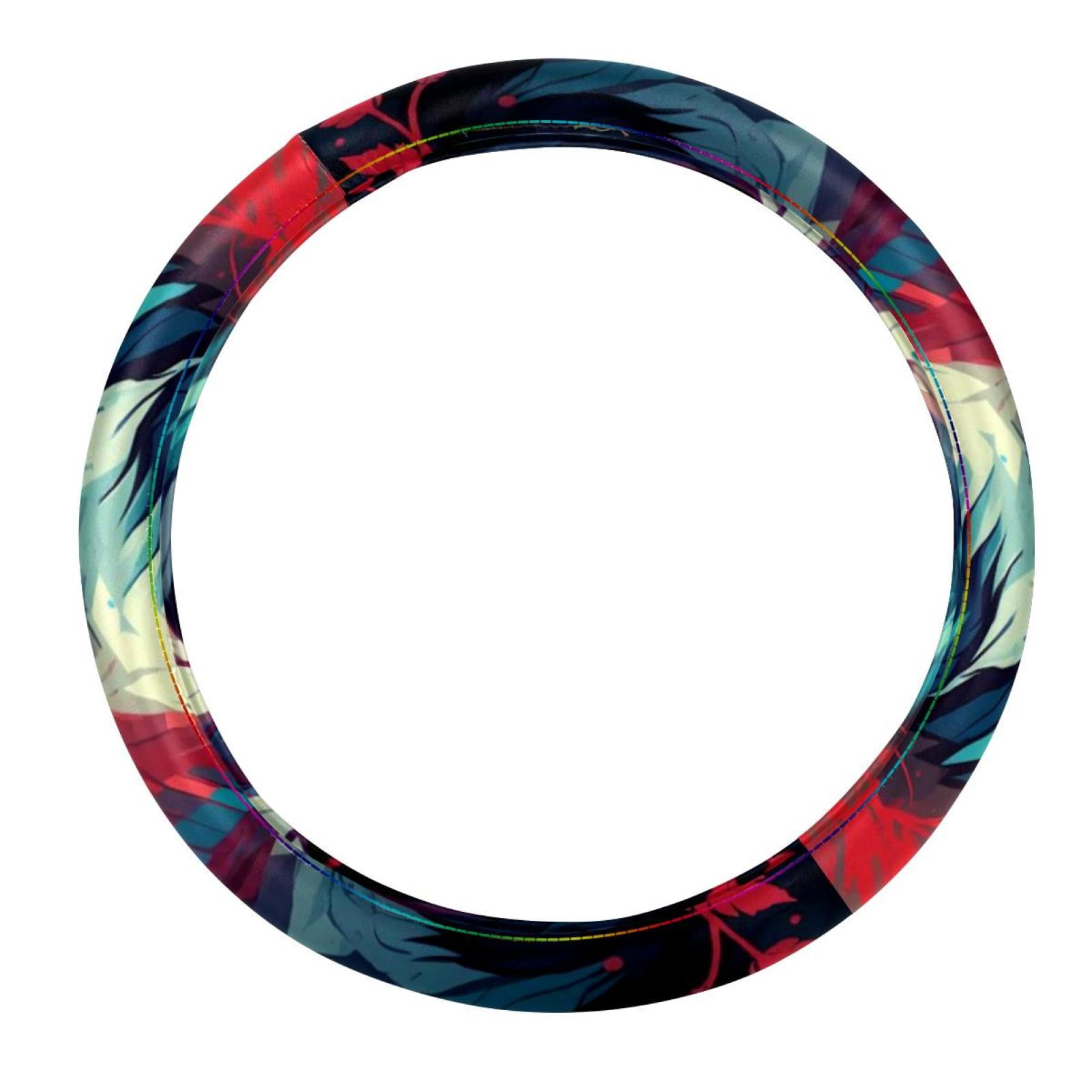 Wolf 14.5 Inch Printing PVC Leather Car Wheel Covers Steering Wheel ...