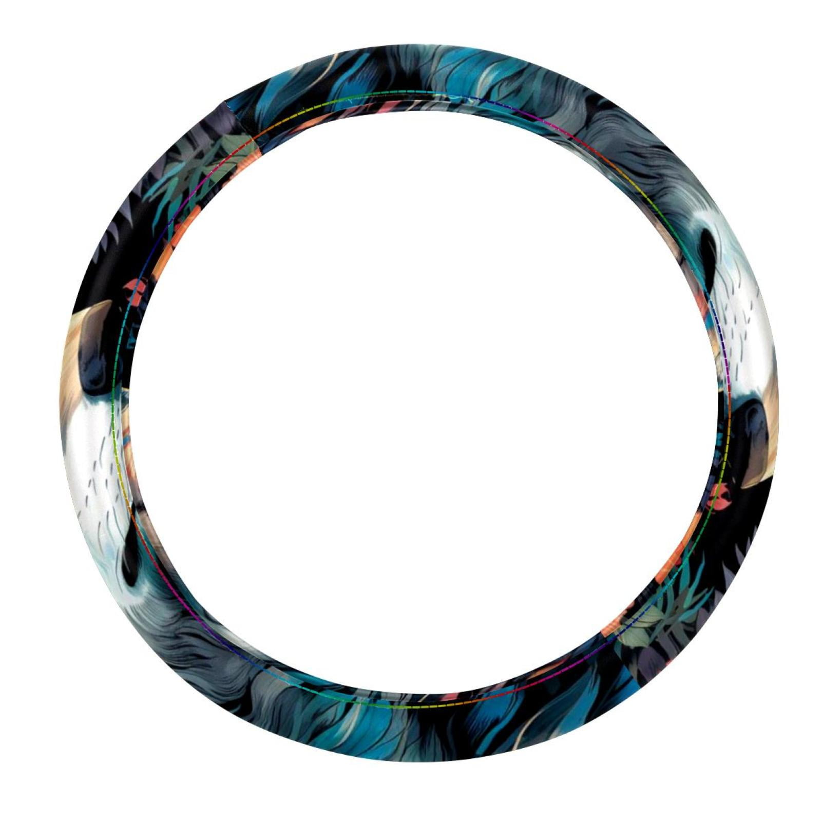 Wolf 14.5 Inch Printing PVC Leather Car Wheel Covers Steering Wheel ...