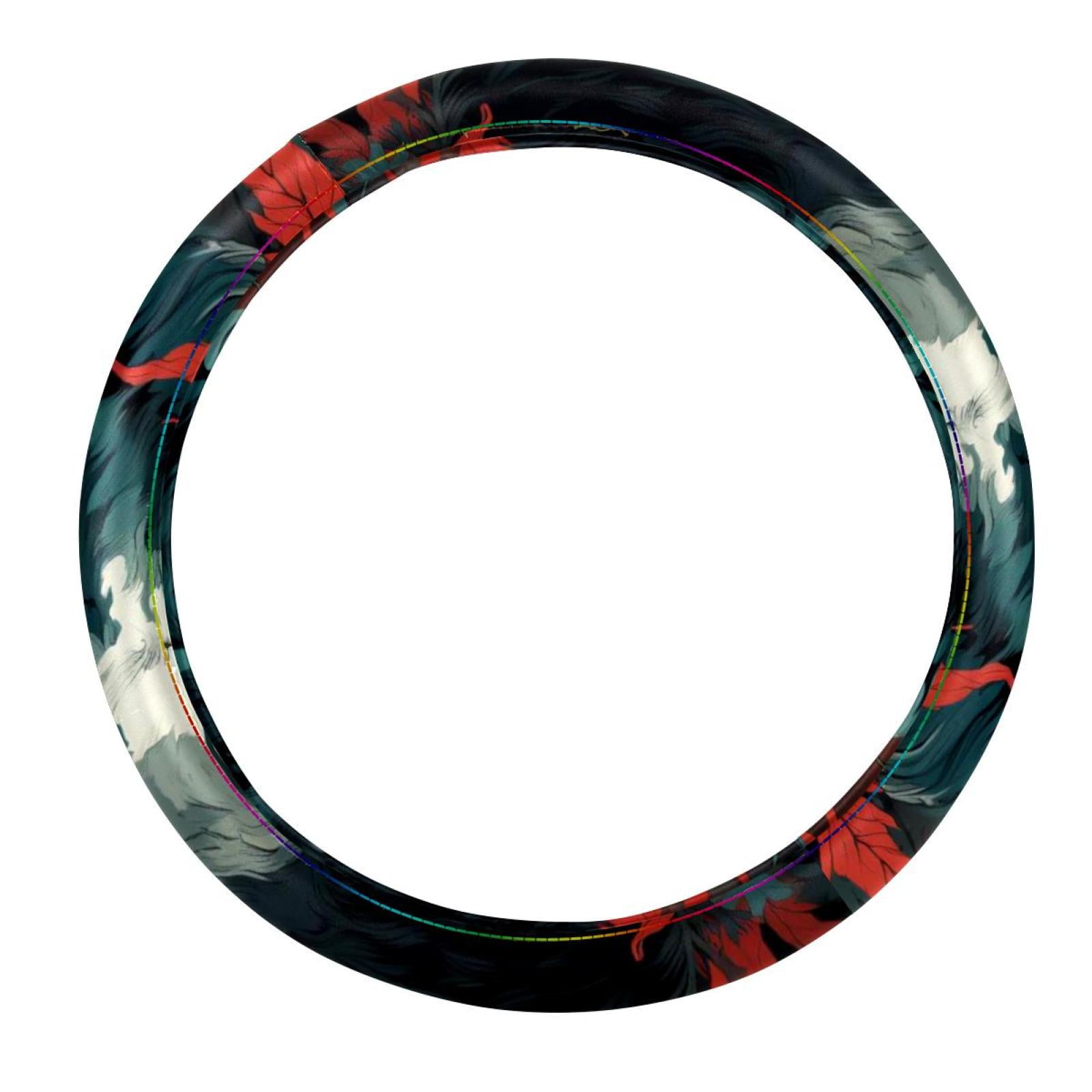 Wolf 14.5 Inch Printing PVC Leather Car Wheel Covers Steering Wheel ...