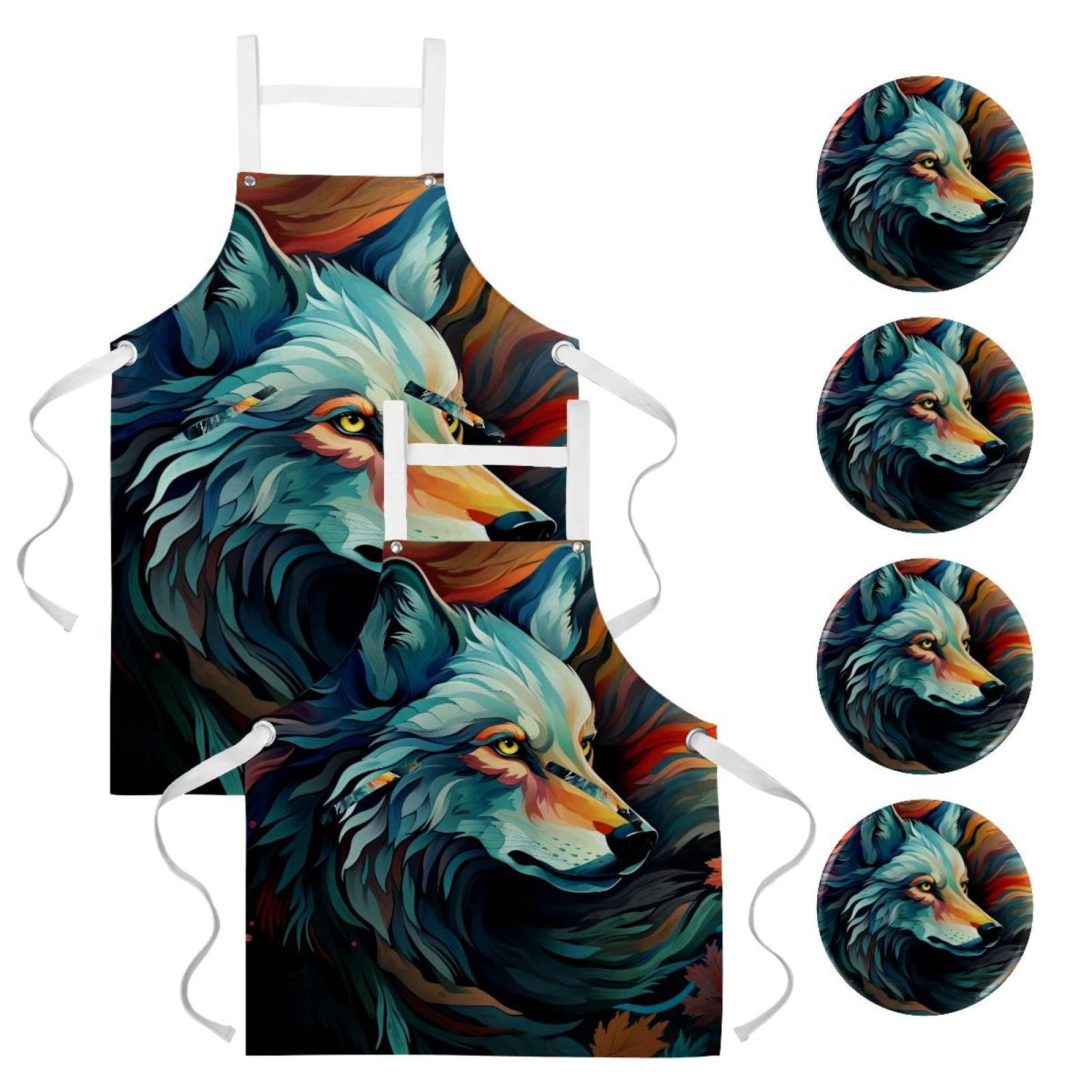Wolf 2 Pack Waterproof Round Badge with Pockets and Badge Holder ...