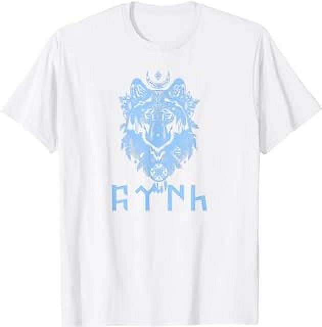 Wolf Ancient Inscription Tengri Turkic Spiritual Motif T-Shirt ...