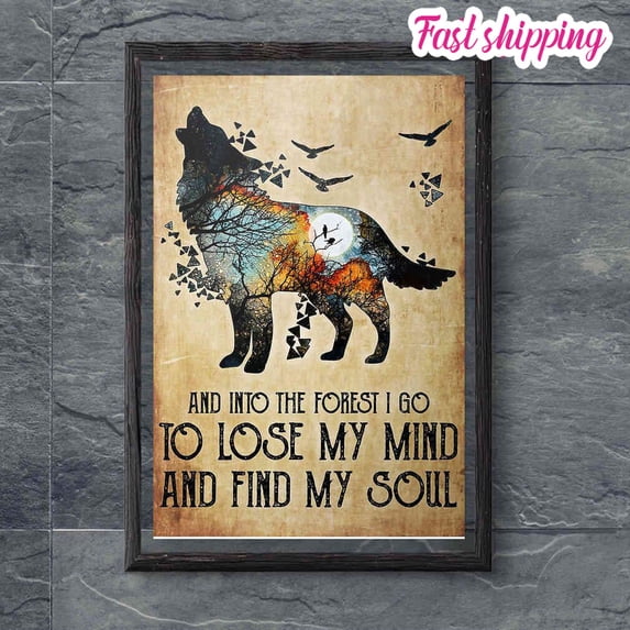 Wolf And Into The Forest poster Prints Poster Wall Art Vertical 16 x 24 ...