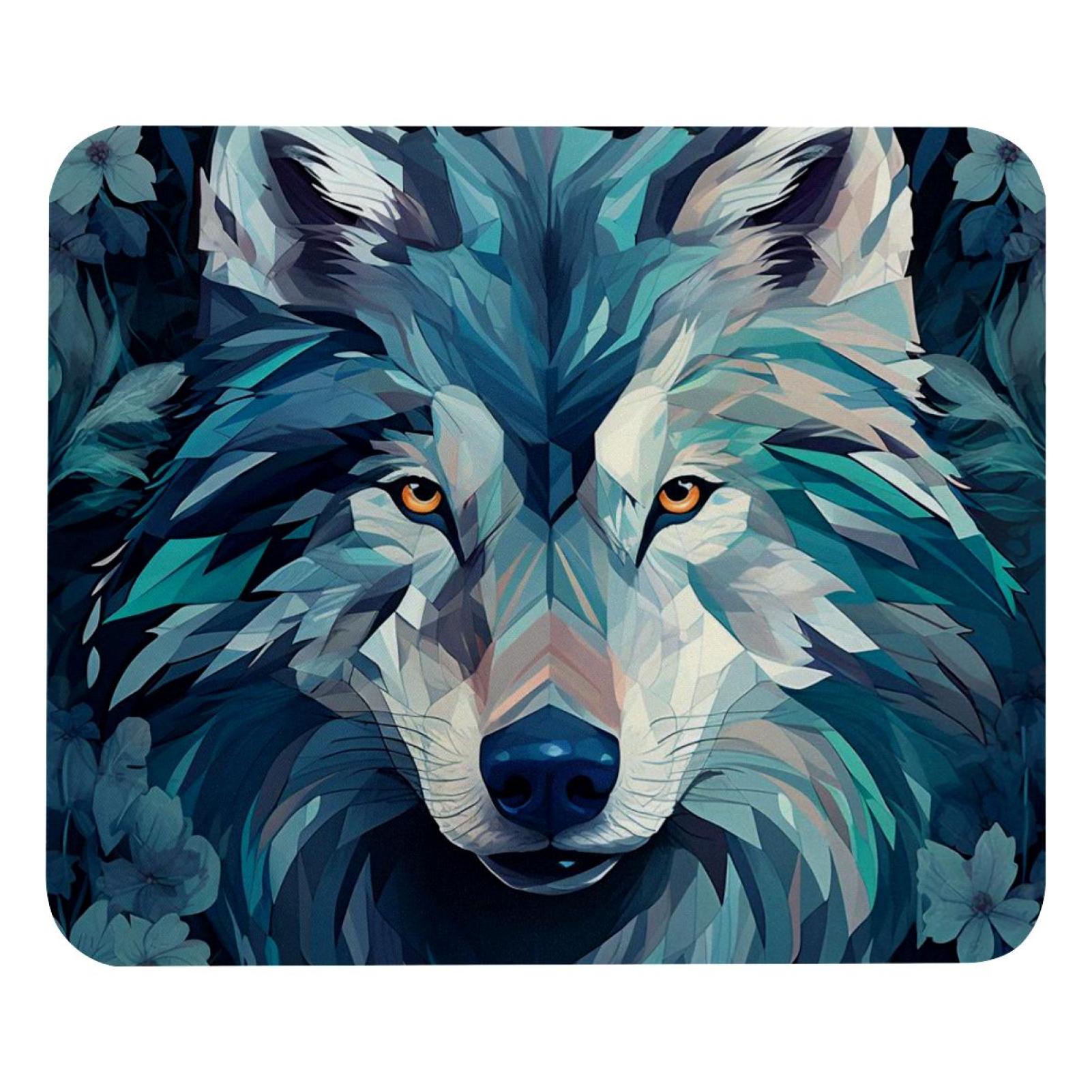 Wolf Animal Cartoon Non-Slip Rubber Bottom Personalized Custom Square ...