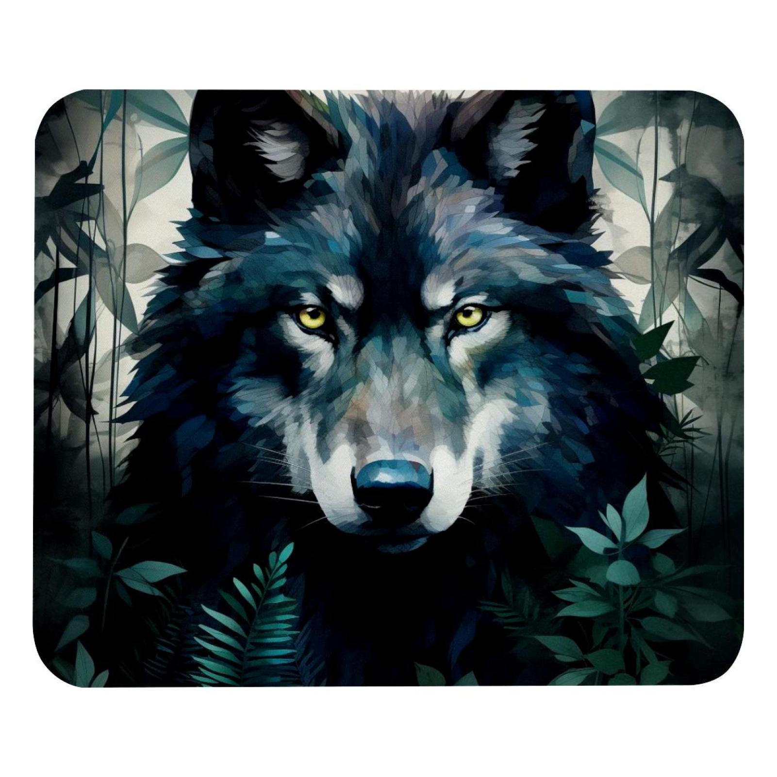 Wolf Animal Cartoon Non-Slip Rubber Bottom Personalized Custom Square ...