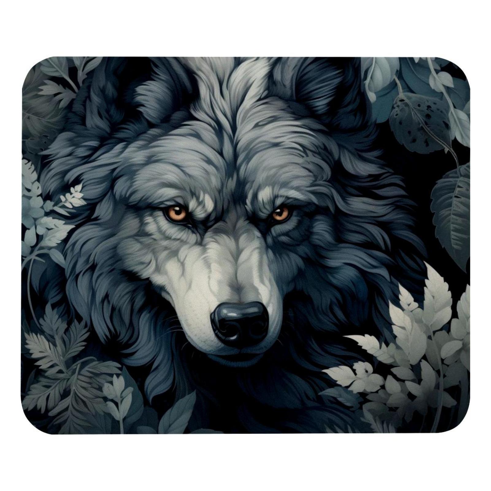 Wolf Animal Cartoon Non-Slip Rubber Bottom Personalized Custom Square ...