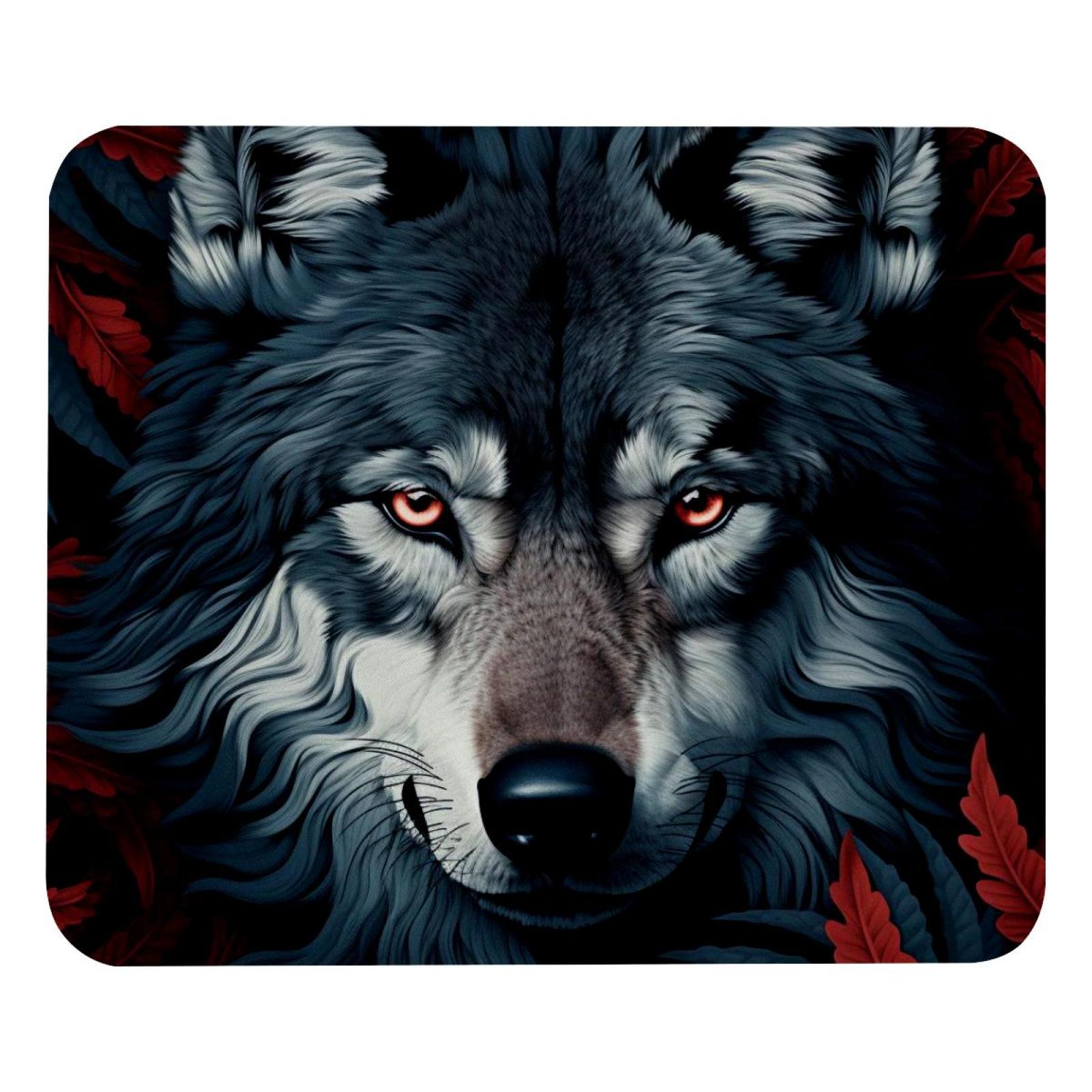 Wolf Animal Cartoon Non-Slip Rubber Bottom Personalized Custom Square ...