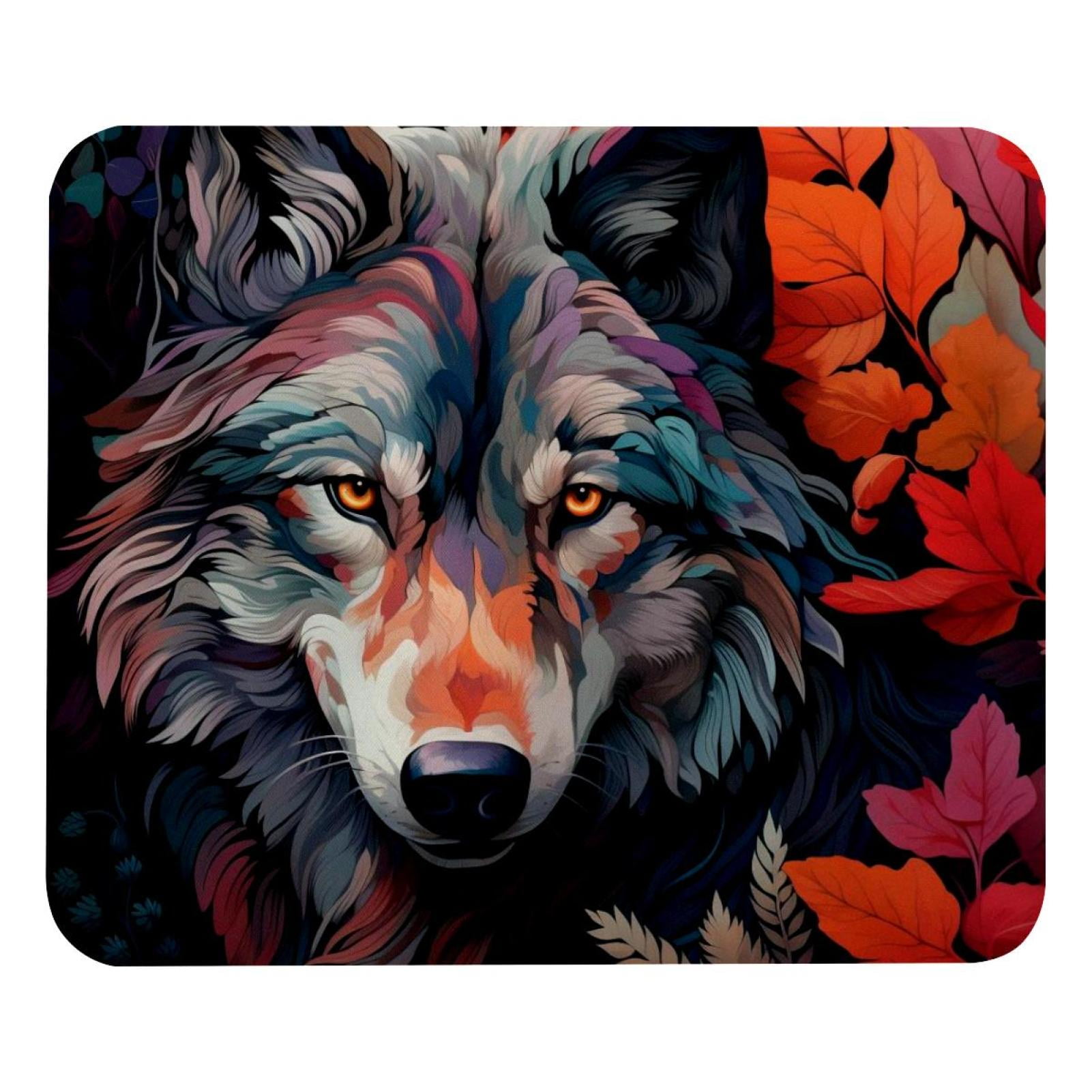 Wolf Animal Cartoon Pattern Mousepad Square Thickness 2mm Desk Mat ...