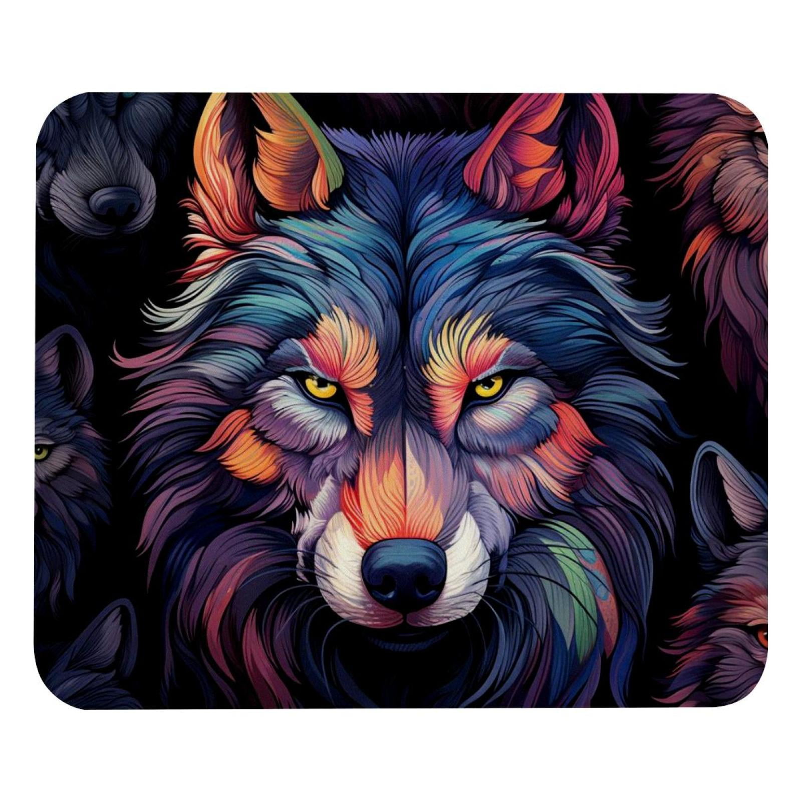 Wolf Animal Cartoon Pattern Mousepad Square Thickness 2mm Desk Mat ...