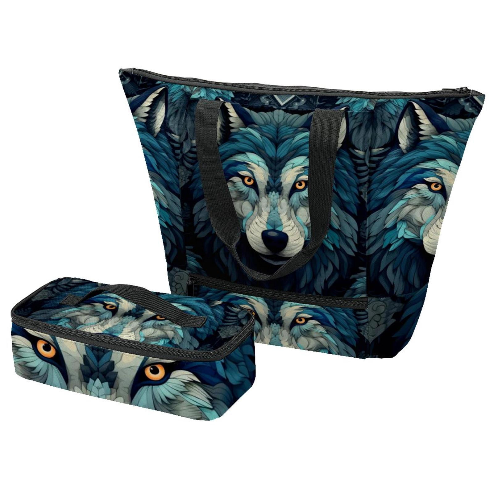 Wolf Animal Cartoon Travel Duffel Bag Sports Tote Gym Bags Shoulder ...