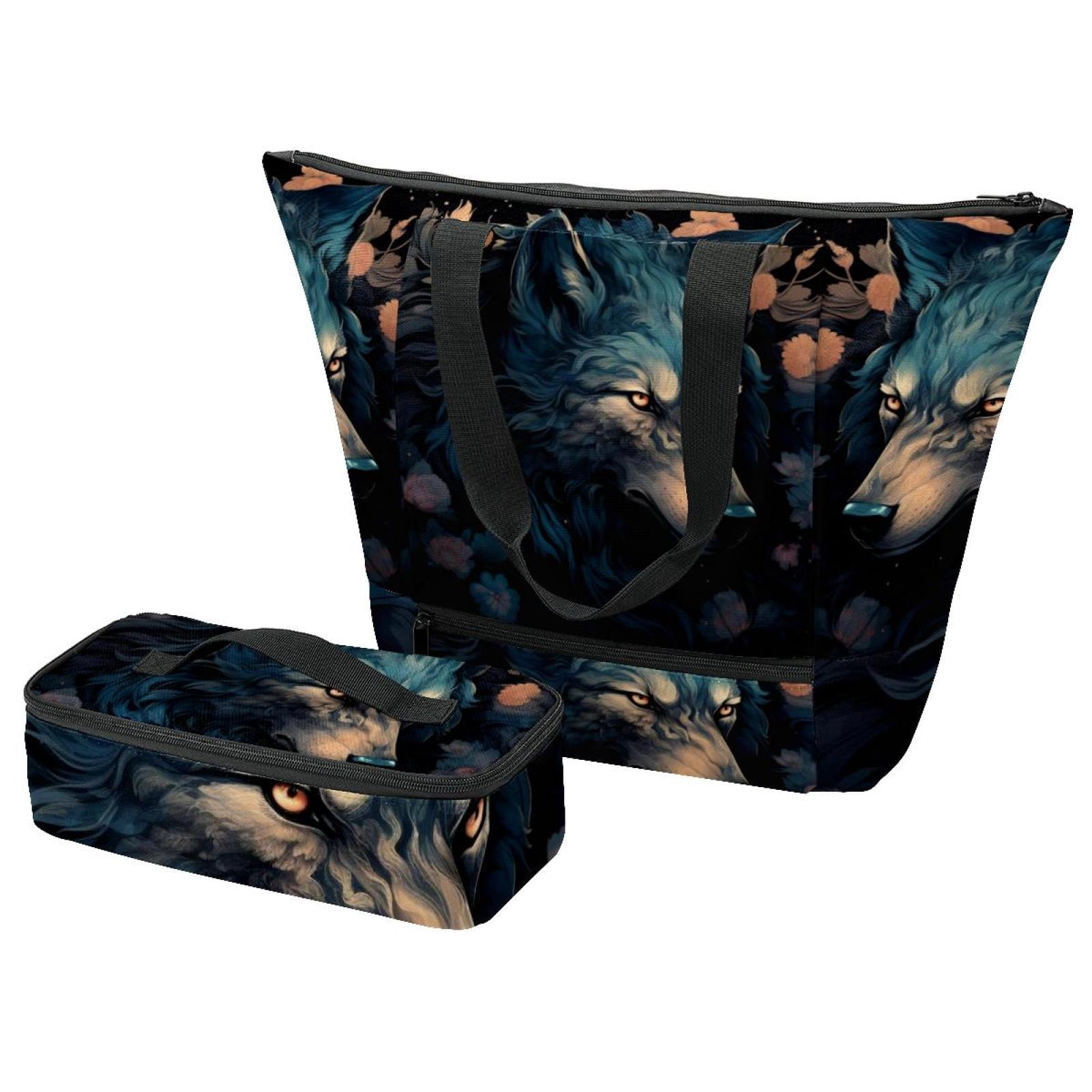 Wolf Animal Cartoon Travel Duffel Bag Sports Tote Gym Bags Shoulder ...