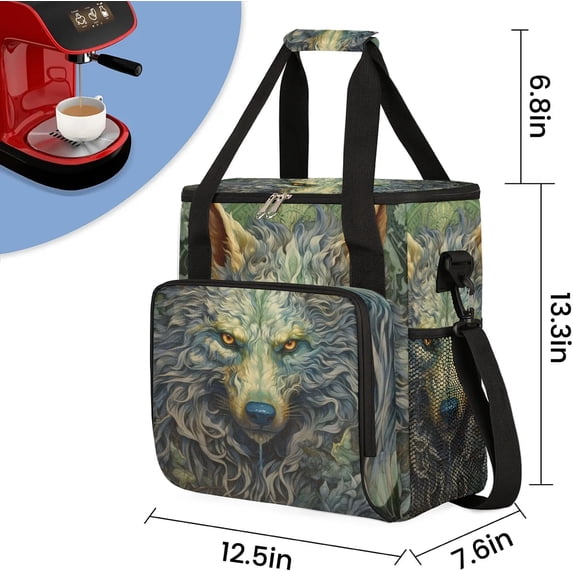 Wolf Animal Vintage Coffee Maker Carrying Bag - Portable Single-Serve ...