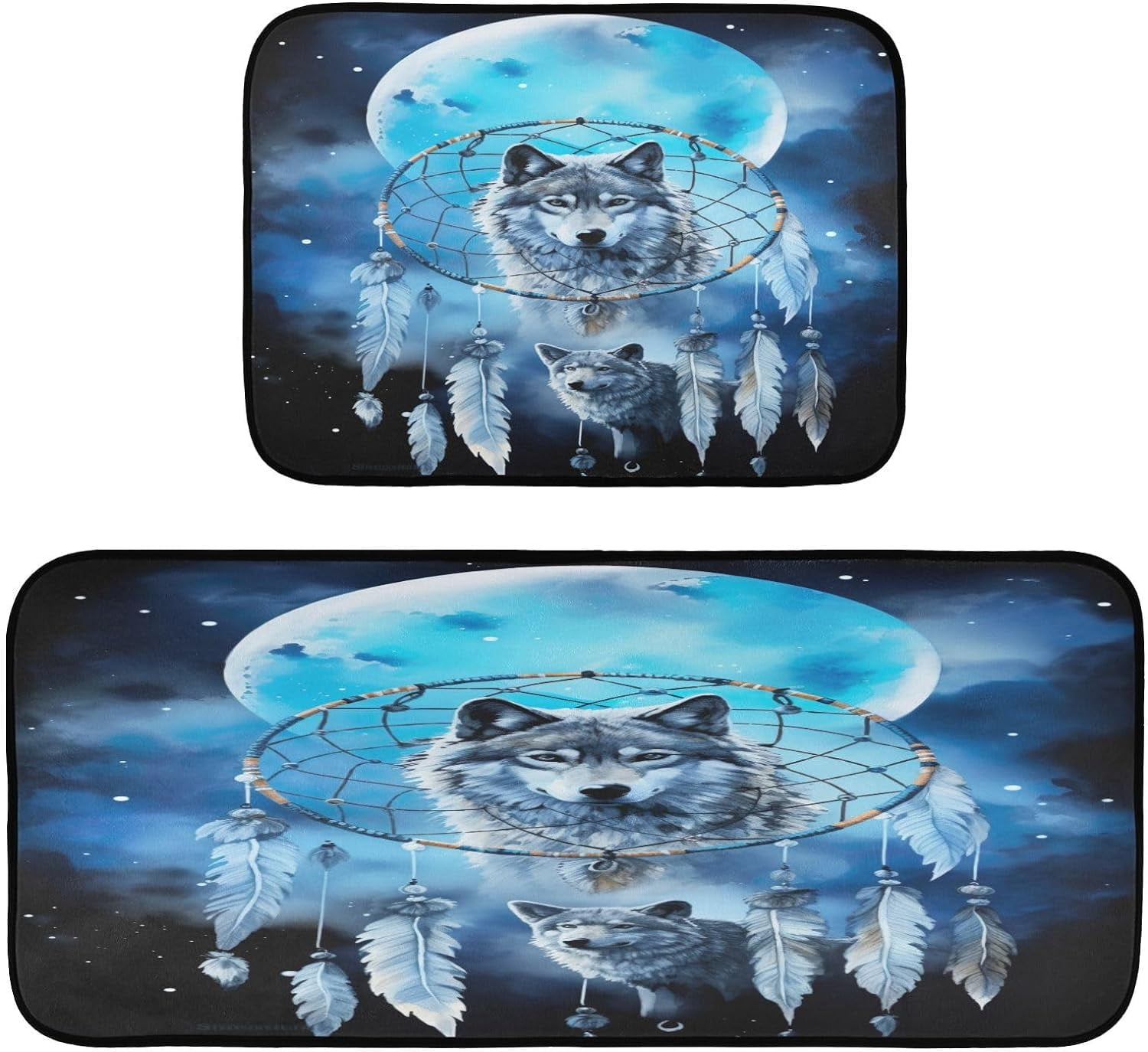 Wolf Anti Fatigue Mats for Kitchen Floor,Set of 2 Non Skid Washable ...