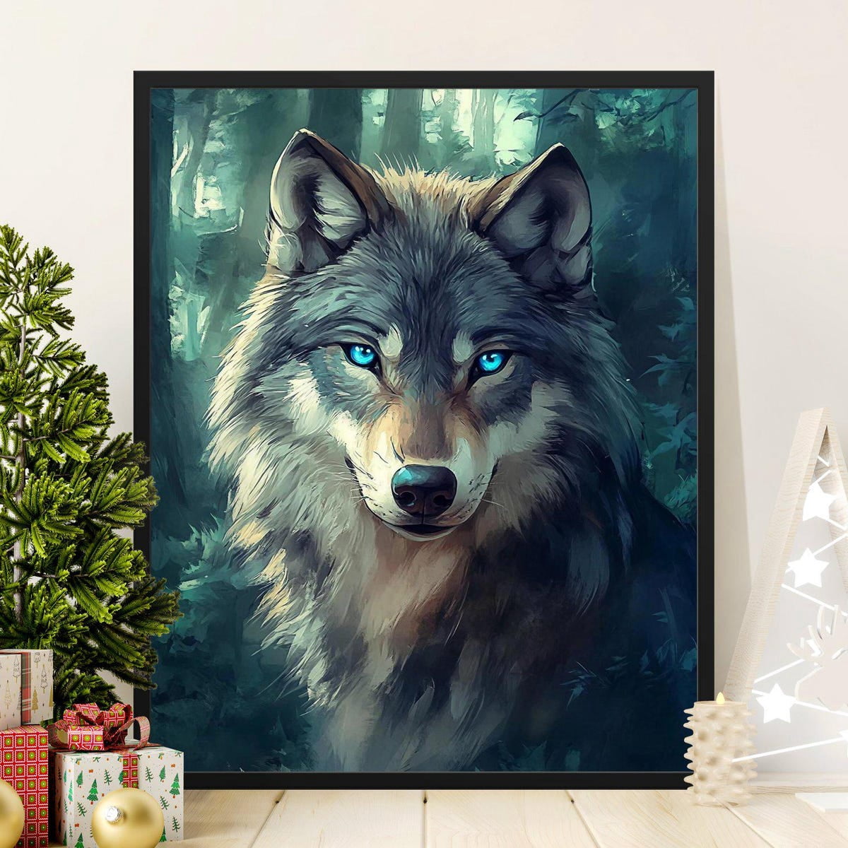 Wolf Art Print, Forest Wolf Poster, Animal Wall Decor, Nature Art ...