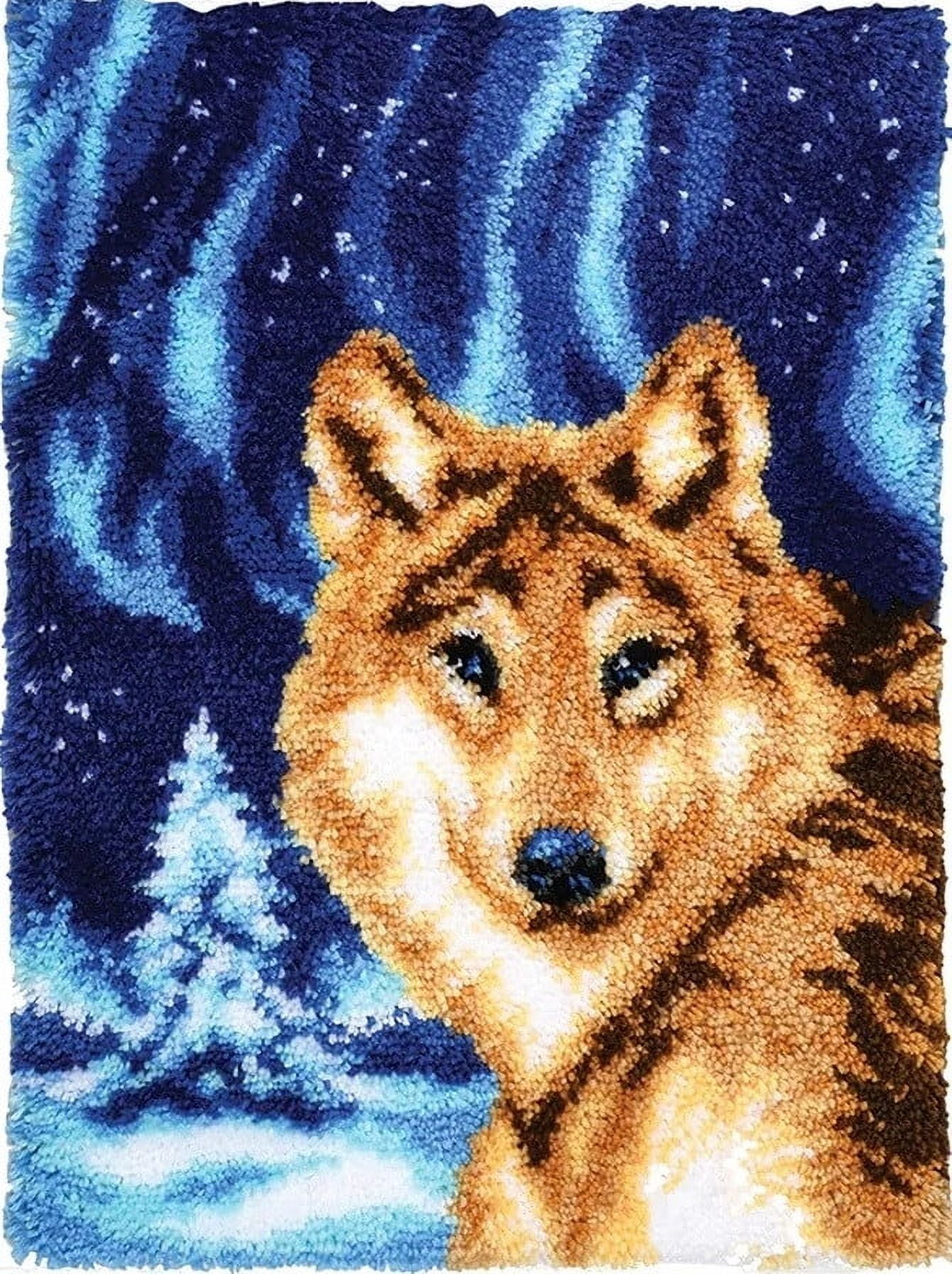 Wolf Aurora | Rug Making Latch Hooking Kit - Walmart.com