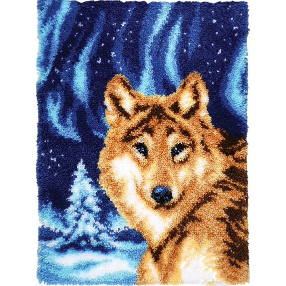 Wolf Aurora | Rug Making Latch Hooking Kit - Walmart.com