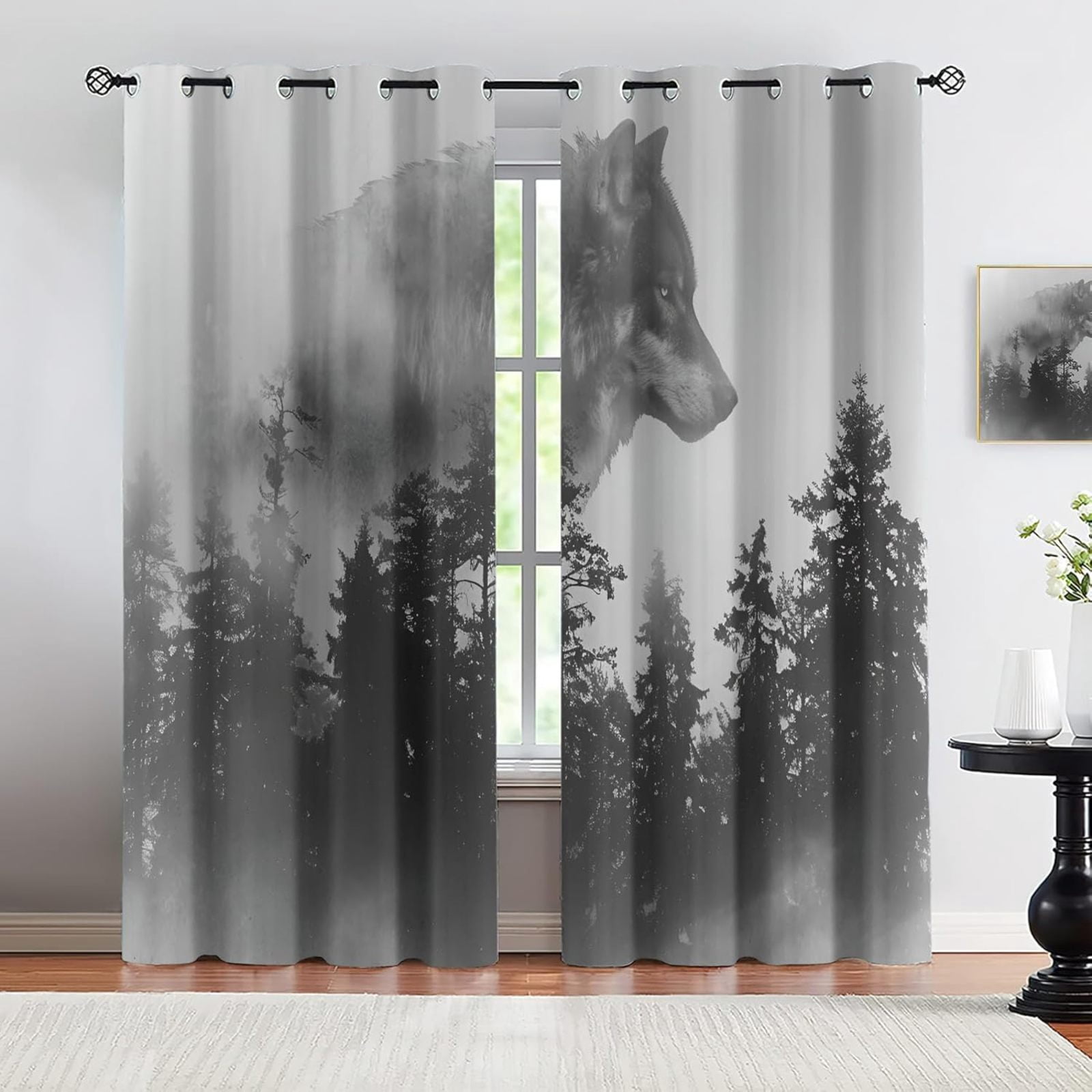 Wolf Blackout Curtains 3D Wolf Curtains For Boys Bedroom Theme Wolf ...