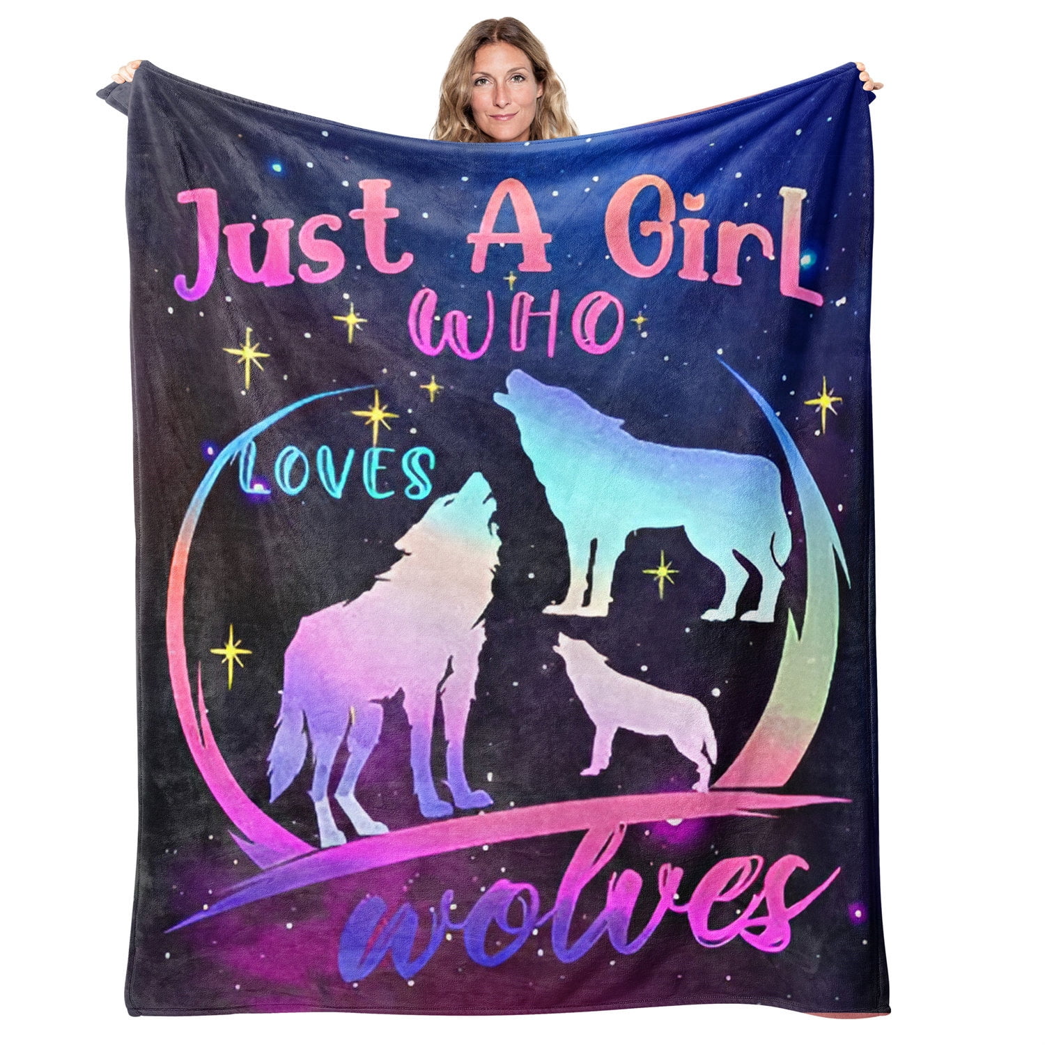 Wolf Blanket for Wolf Lovers Girls Woman Just A Girl Who Loves Wolf ...