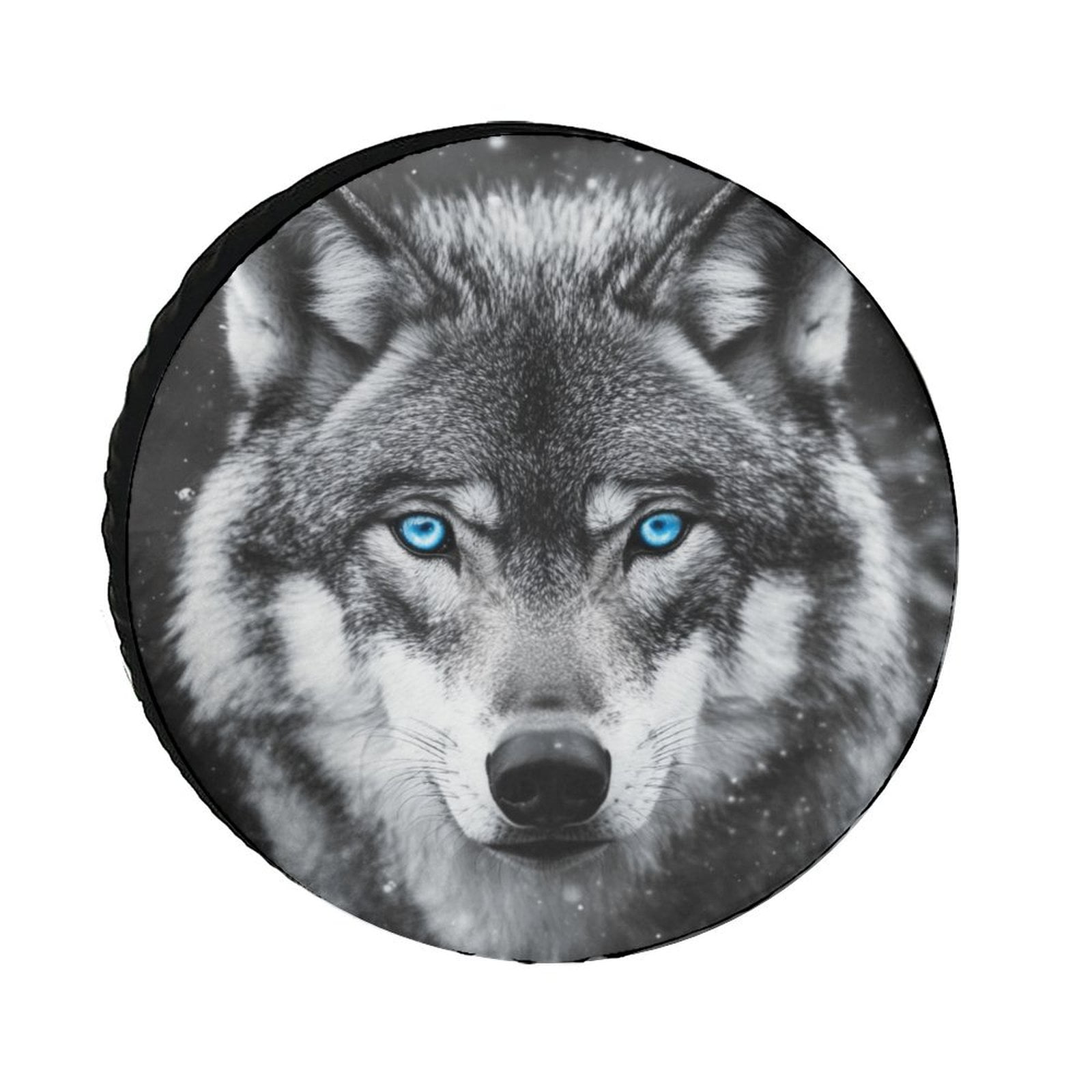 Wolf with Blue Eyes Heavy Duty Spare Tire Cover Wild Grey Wolf Blue ...