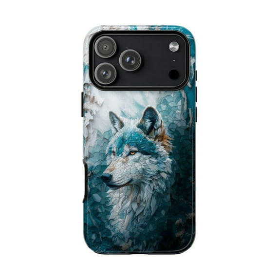 Wolf Blue White Ice Winter Wilderness Pastel Scene Case with iPhone 17 ...