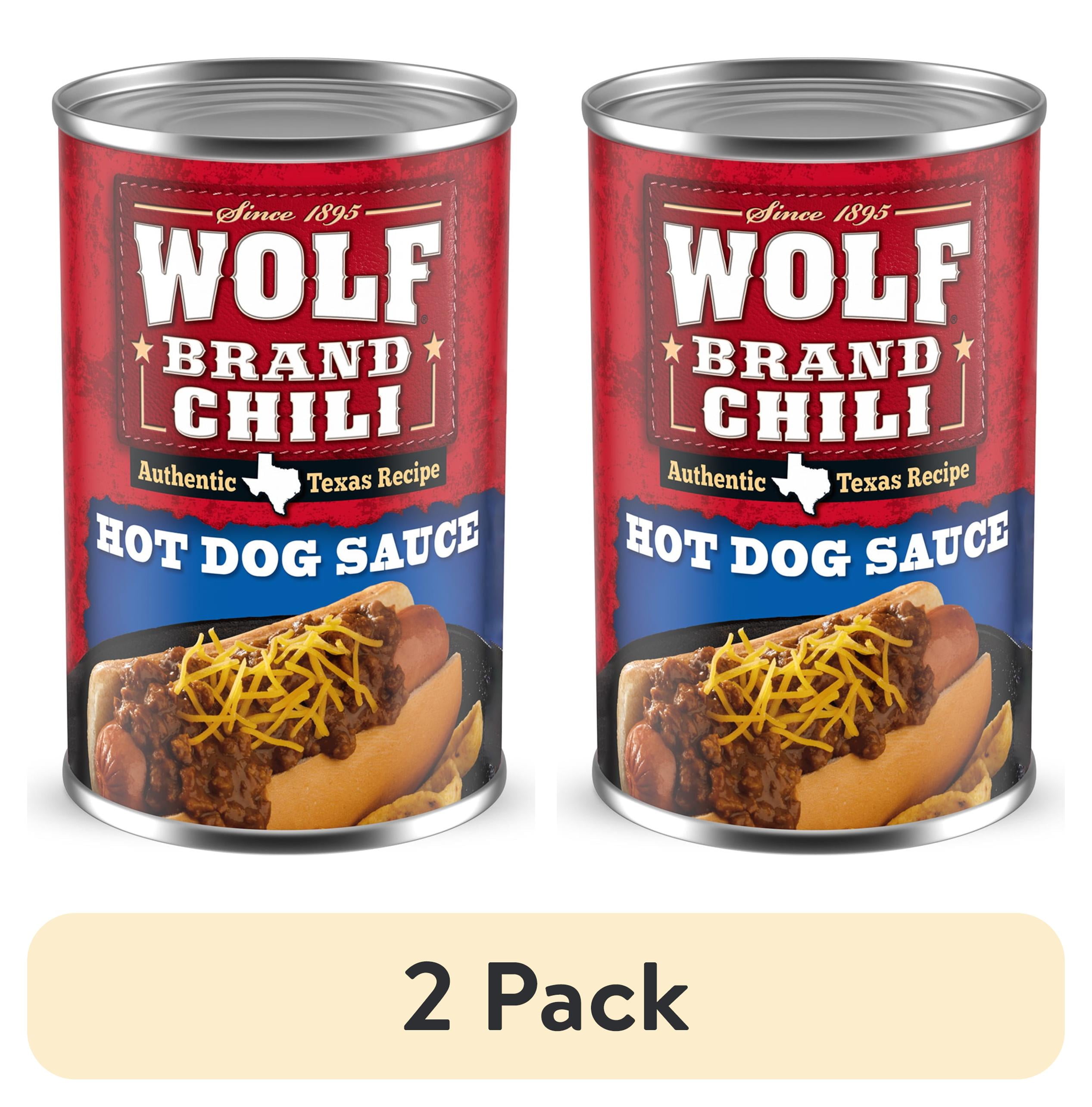 (2 pack) Wolf Brand Chili Hot Dog Sauce, Canned Chili, 14 oz - Walmart.com
