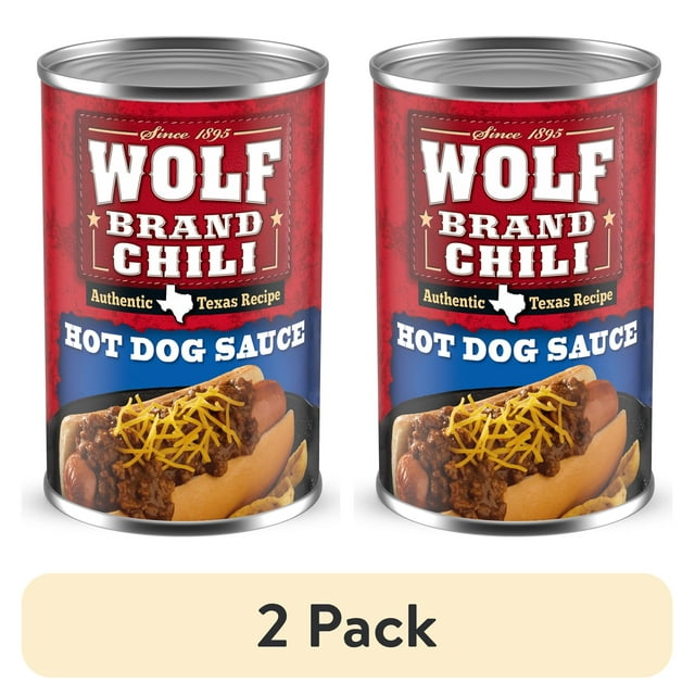 (2 pack) Wolf Brand Chili Hot Dog Sauce, Canned Chili, 14 oz - Walmart.com