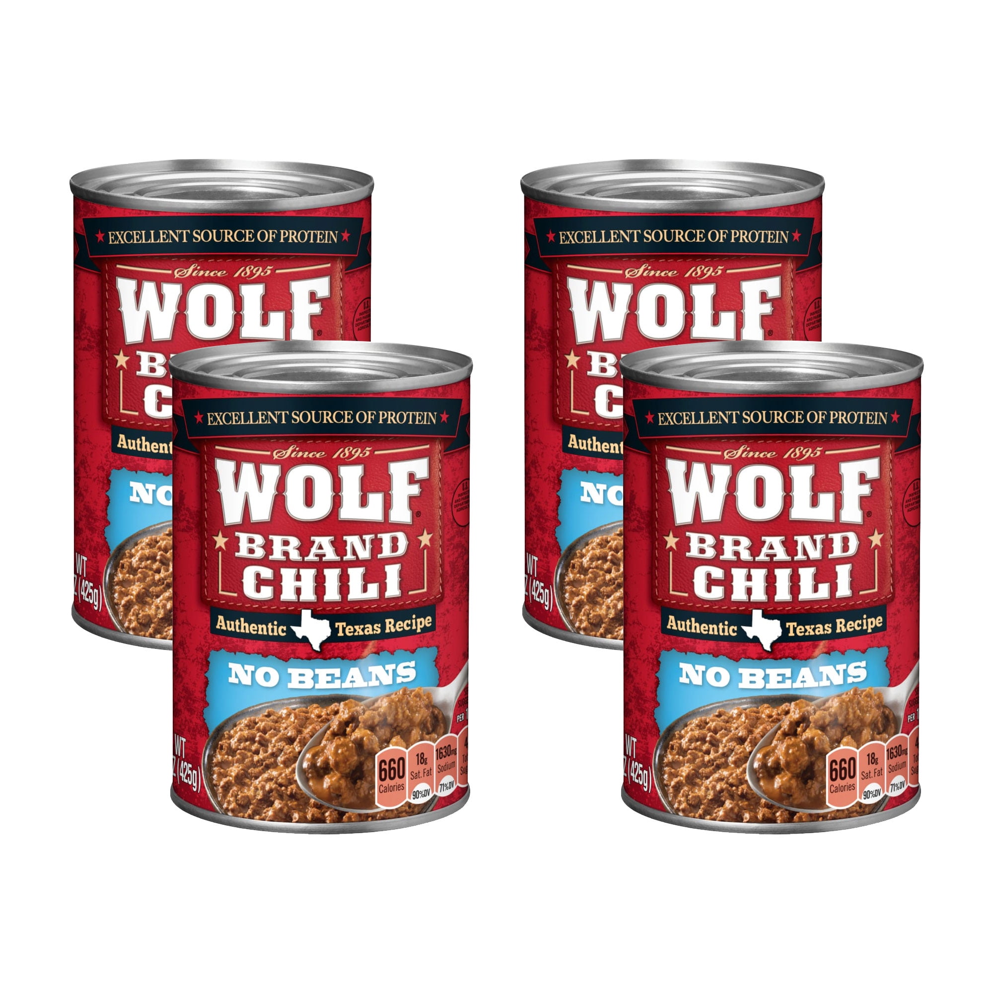 Wolf Brand Chili Without Beans, 15 oz(Pack of 4) - Walmart.com