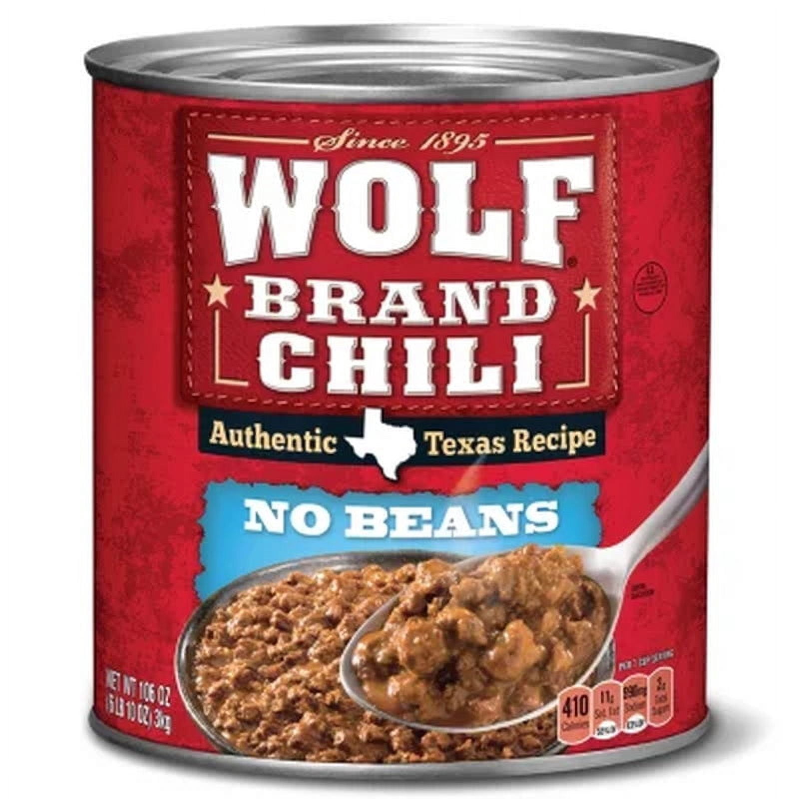 Wolf Brand "No Bean" Chili (106 Oz.) - Walmart.com