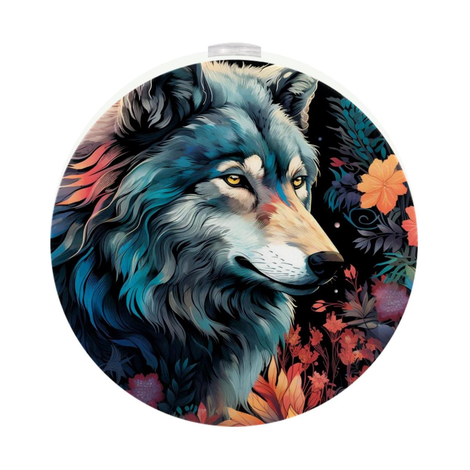Wolf Bright and Compact LED Round Night Light - Set of 2, Energy ...