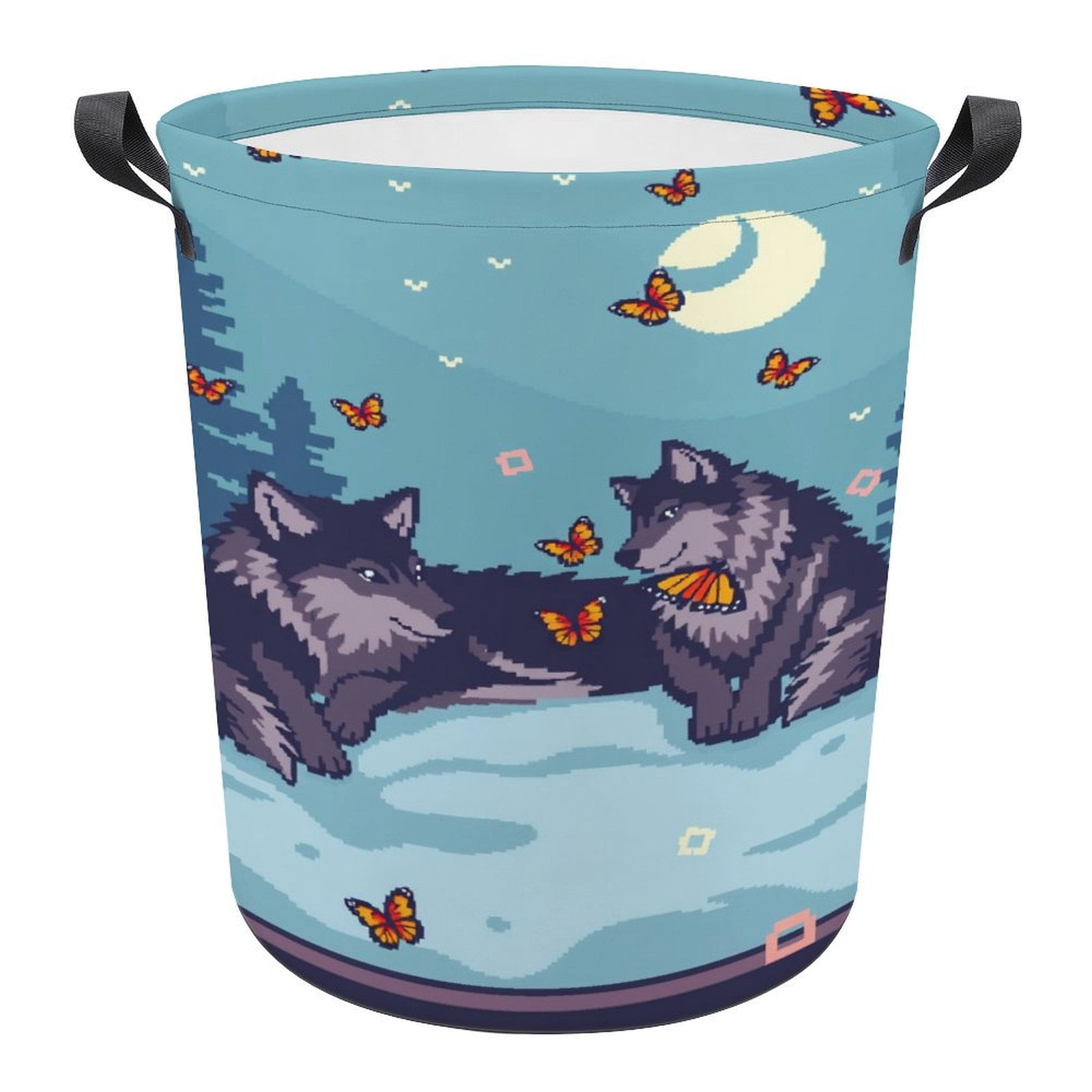 Wolf Butterfly Dance Laundry Basket Collapsible Clothing Hamper Toys ...