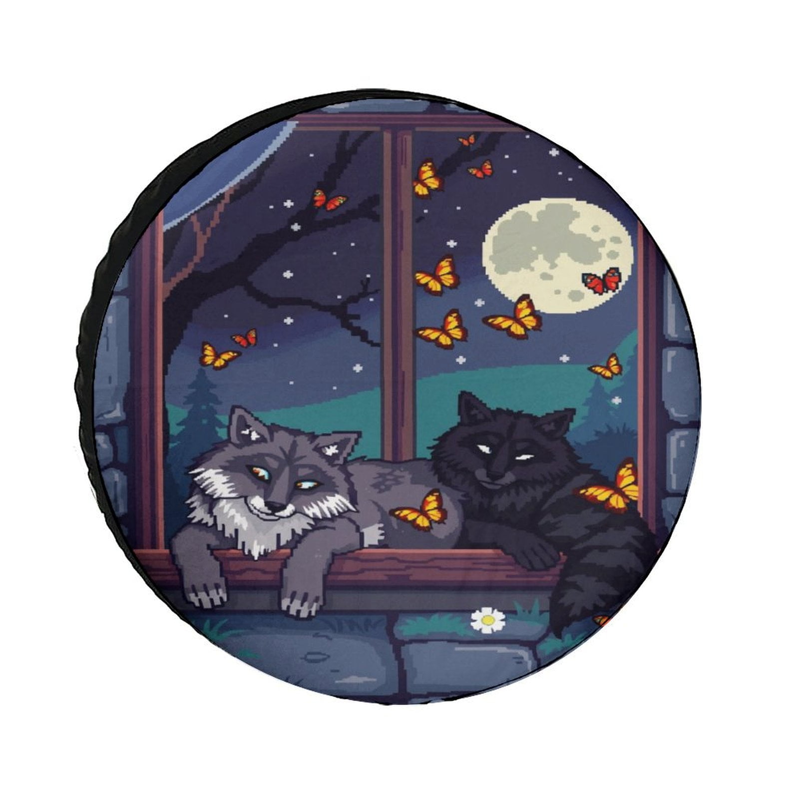 Wolf Butterfly Dance Spare Tire Cover Weatherproof Wheel Camper ...