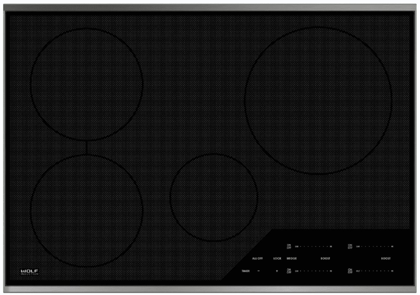 Wolf CI304T/S 30 Inch Induction Cooktop with 4 Cooking Zones, Stainless ...