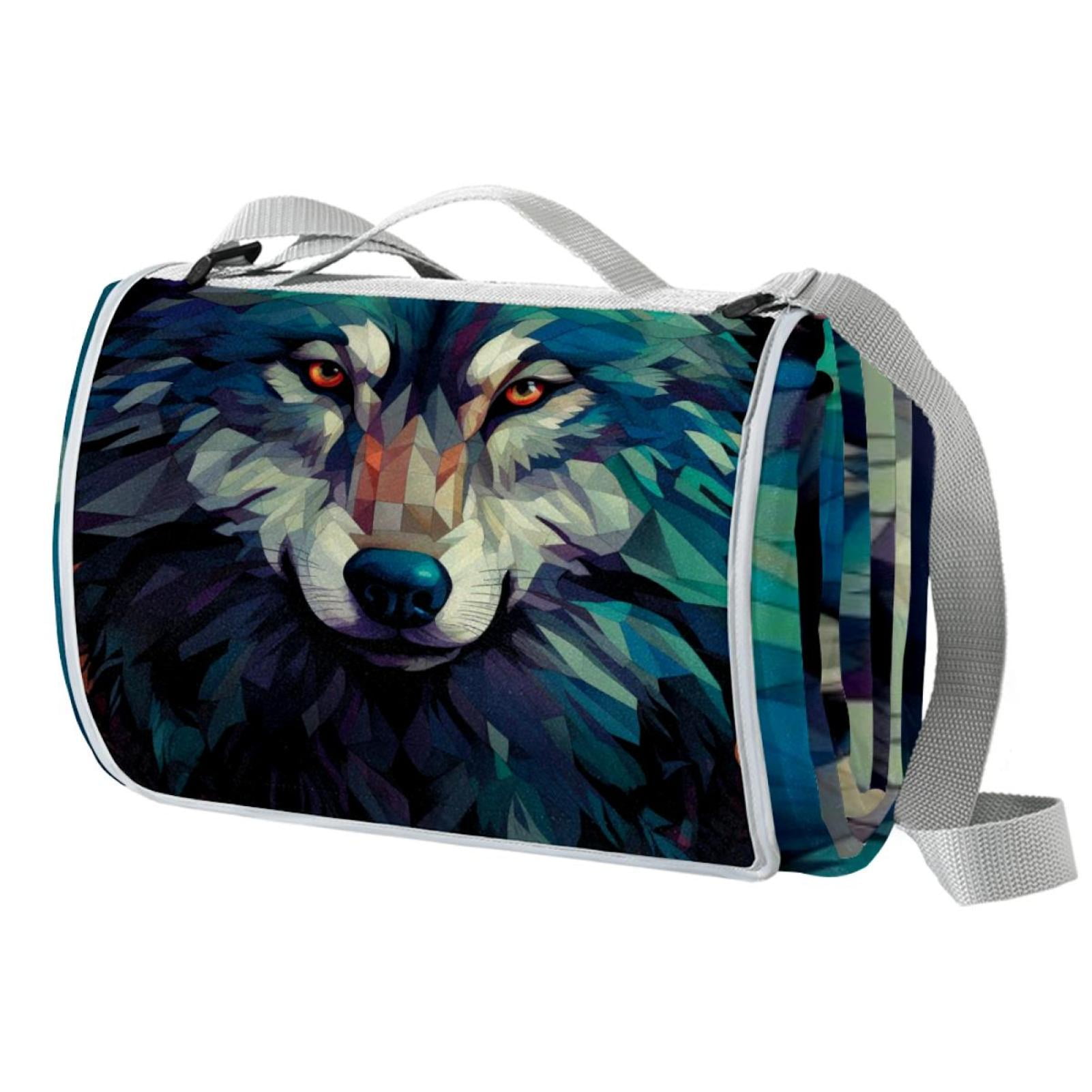 Wolf Canvas Picnic Blanket Waterproof Outdoor Mat Camping Rug Foldable ...