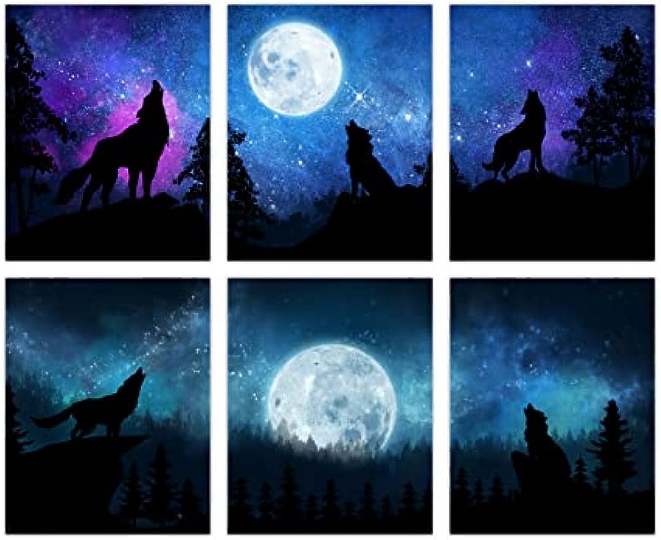 Wolf Canvas Wall Art Unframed Prints Art 6 Styles Landscape Themed ...