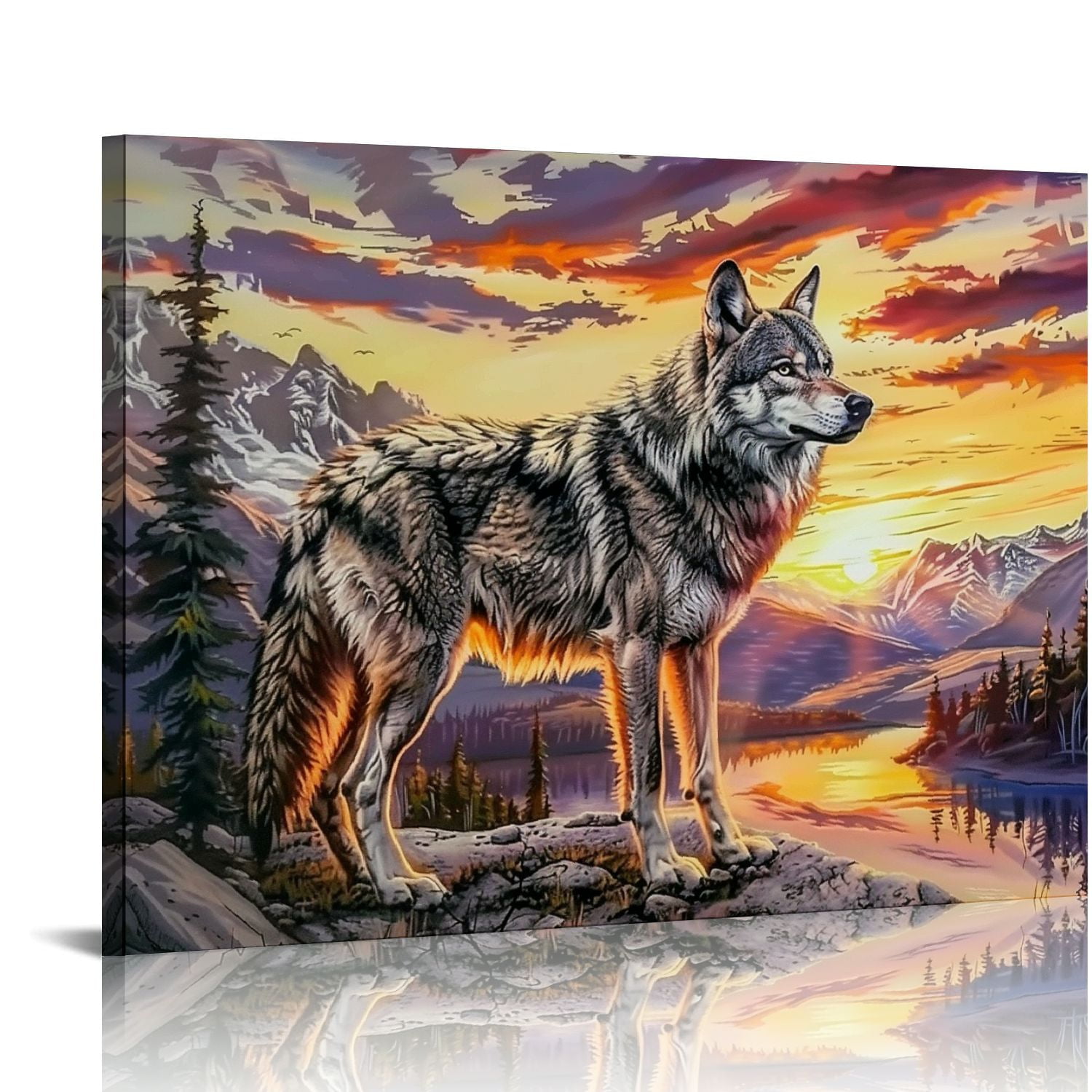 Wolf Canvas Wall Art Wolf on the Mountains Pictures Prints Wall Decor ...