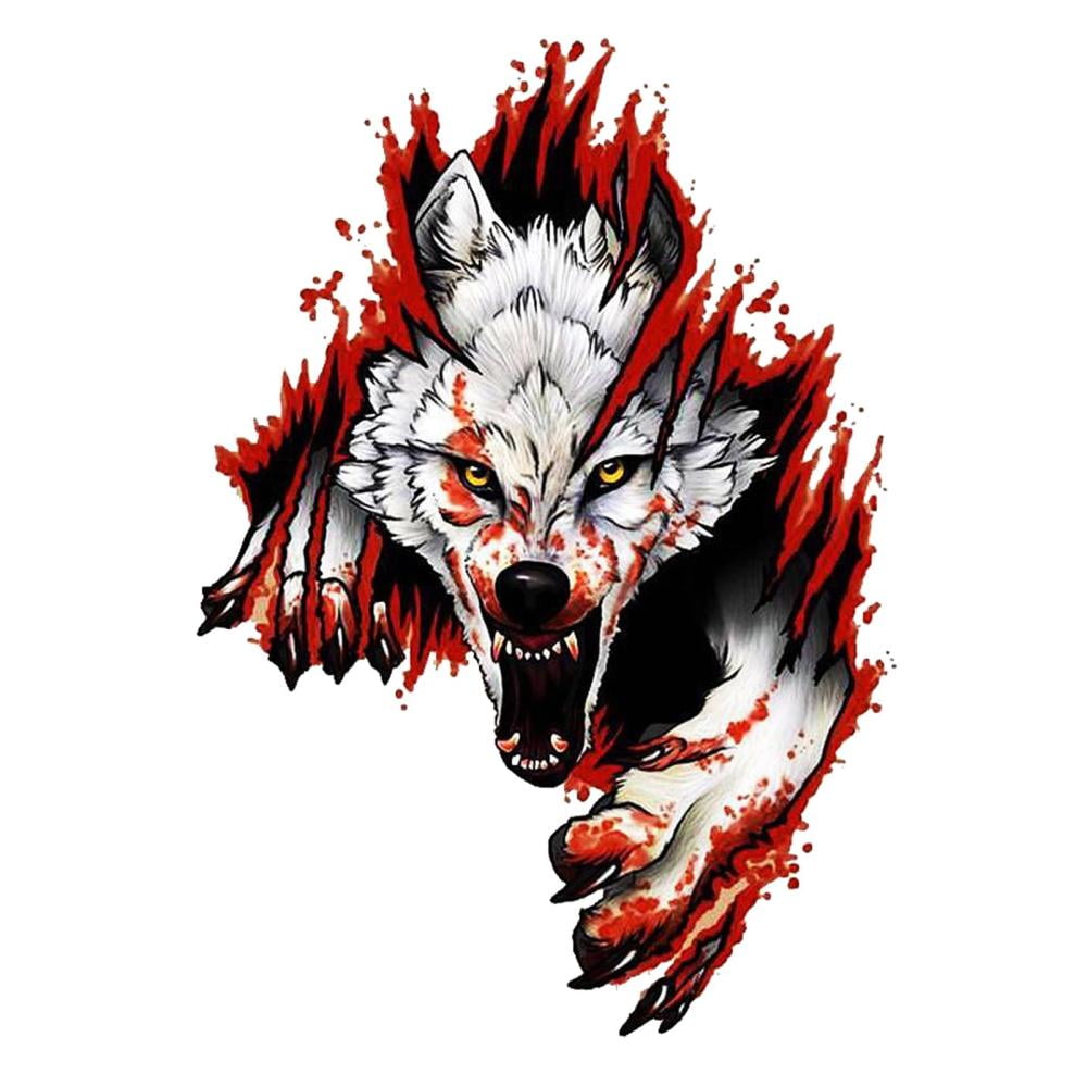 Wolf Car Decal Sticker | Waterproof Fun PVC Car Body Window Wolf Decals ...