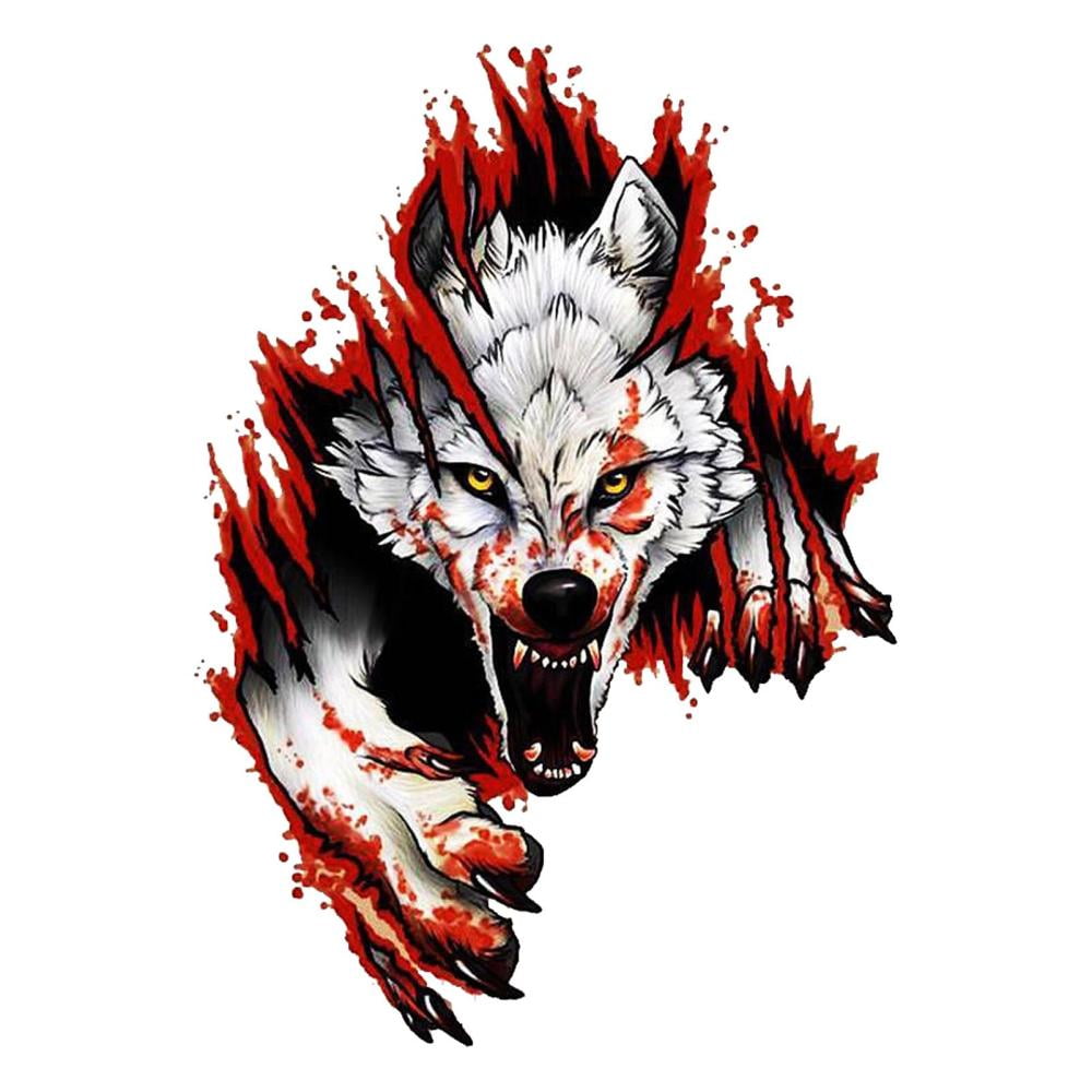 Wolf Car Decal Sticker | Waterproof Fun PVC Car Body Window Wolf Decals ...