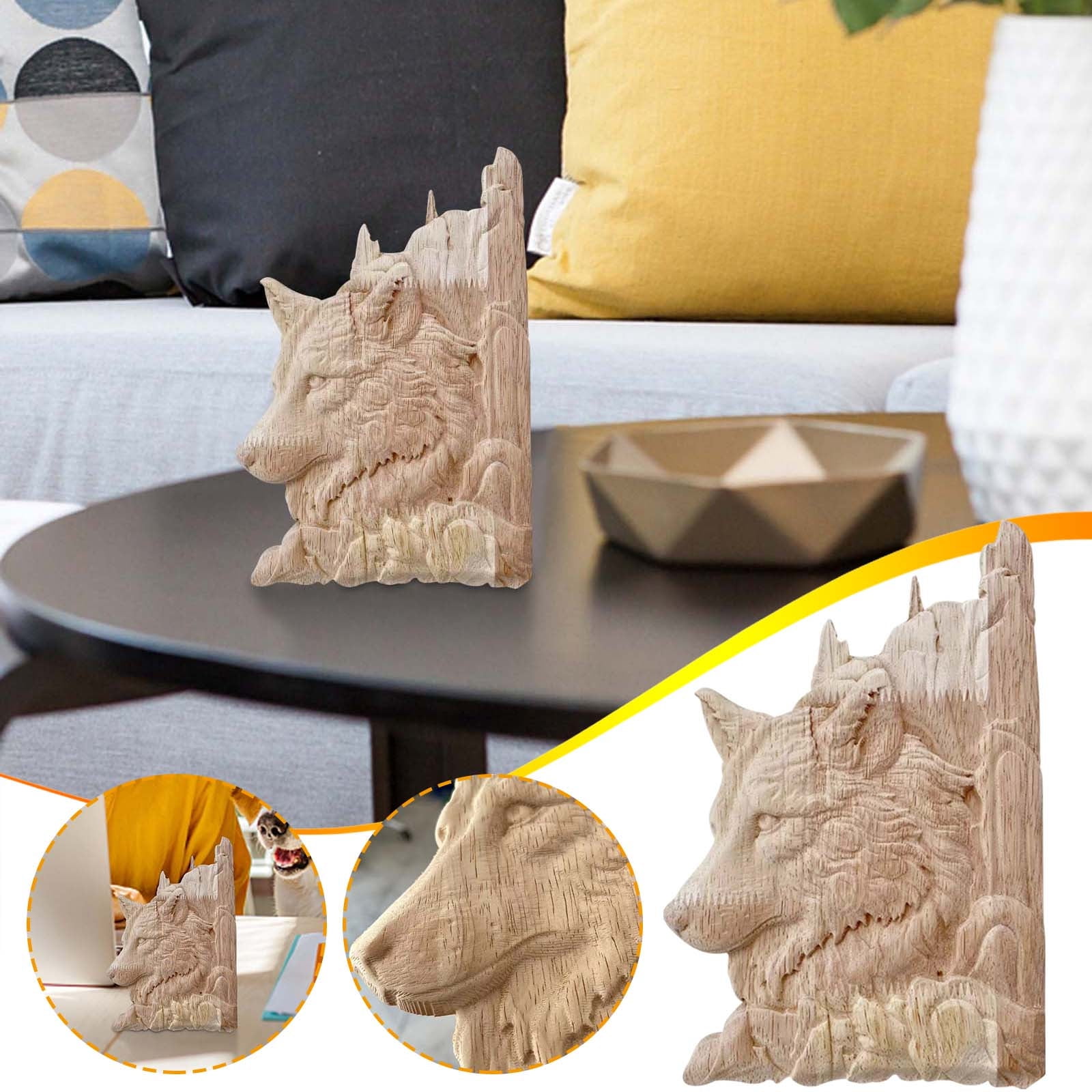 Wolf Carving Art Wall Hanging Gift Color Free Size - Walmart.com