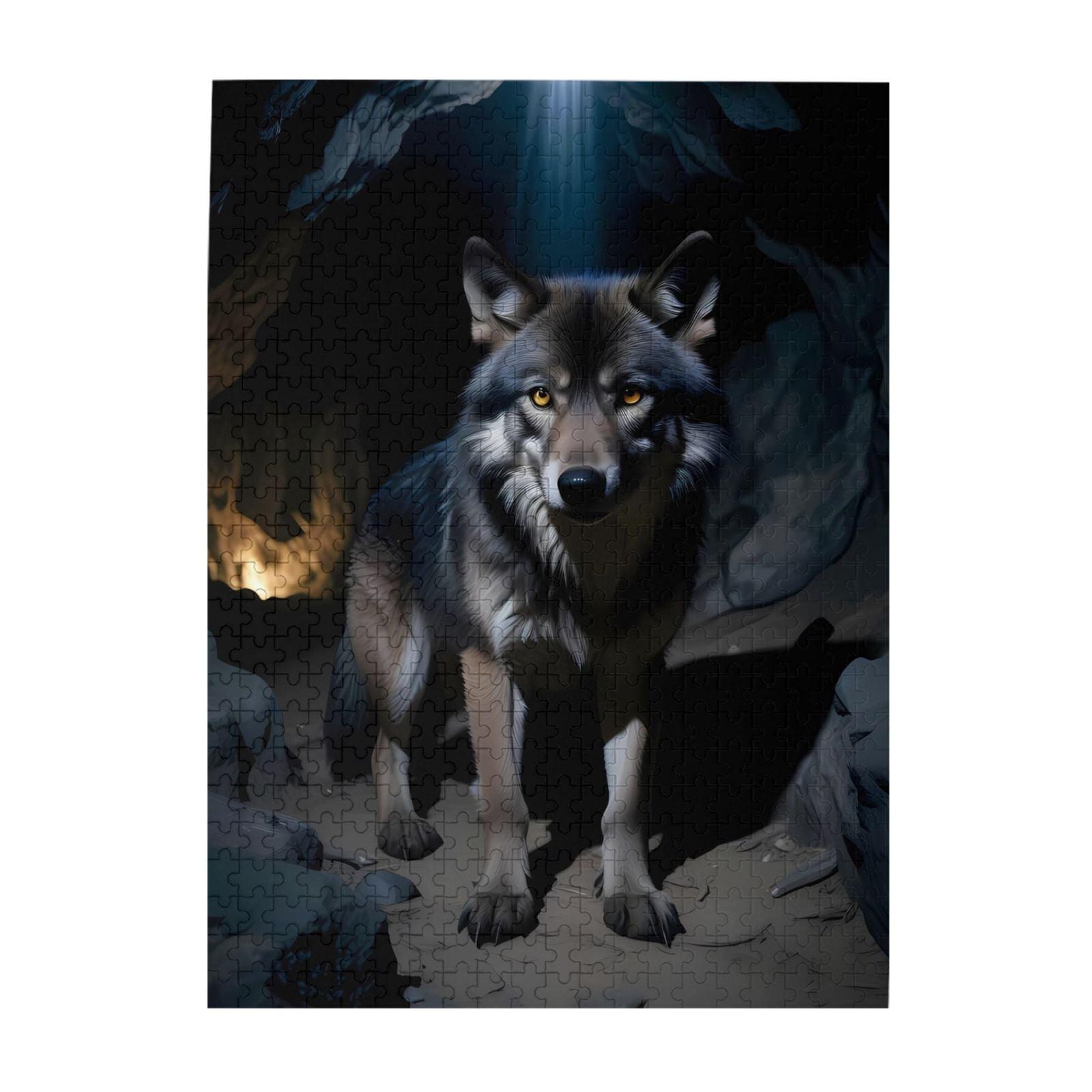 Wolf Cave Light Beam Ground 500-Piece Wooden Jigsaw Puzzle for Adults ...