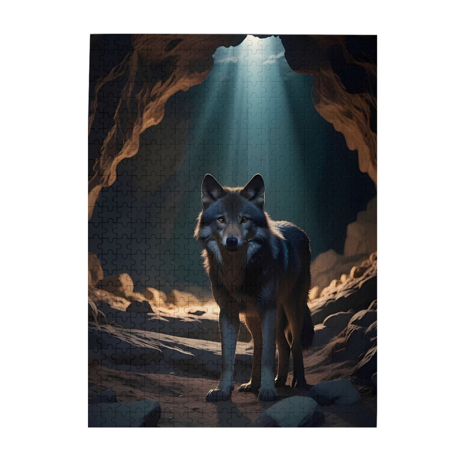 Wolf Cavern Entrance Sunlight 500-Piece Wooden Jigsaw Puzzle for Adults ...