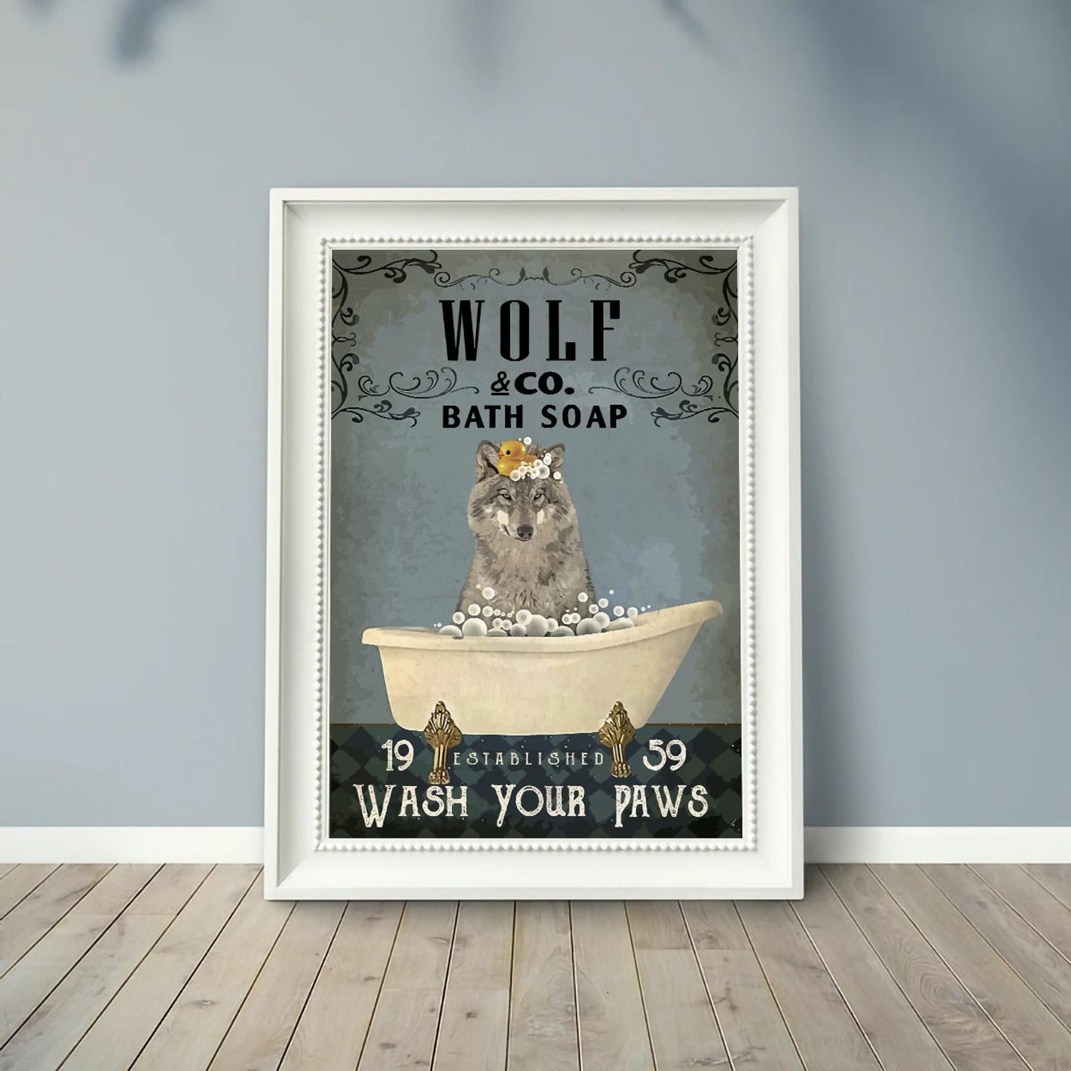 Wolf Co Bath Soap Wash Your Paws Wolf Artwork Dog Printable Dog Lover ...