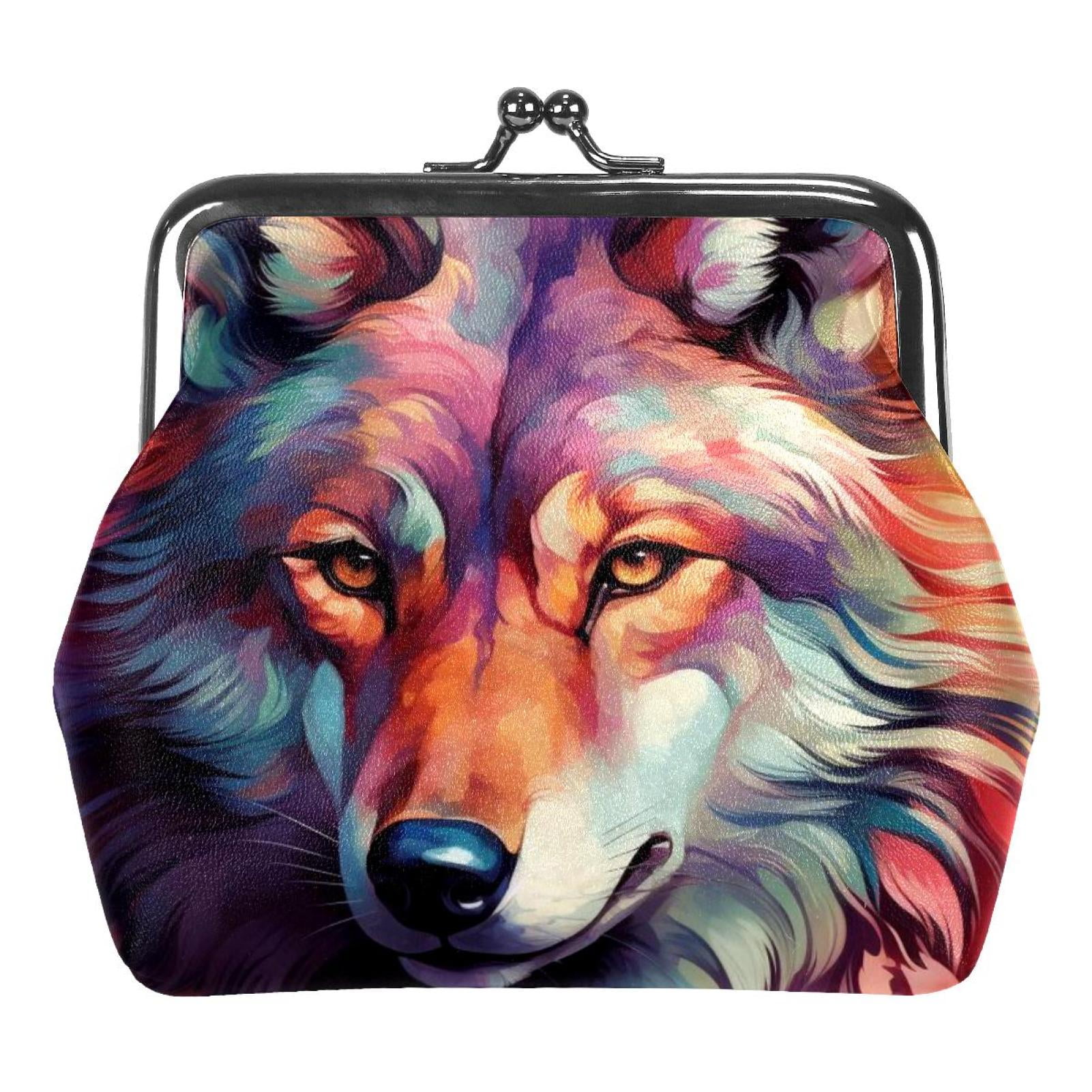 Wolf Coin Purse Kiss Lock Change Purse Vintage Trinkets Pouch - Walmart.com