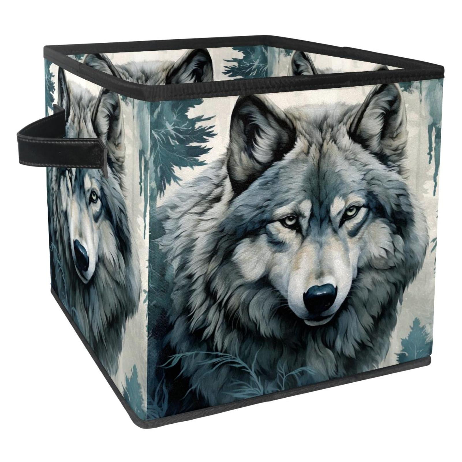 Wolf Collapsible Cube Organizer Storage Bin with Handle, 10.8"x10.5"x10 ...