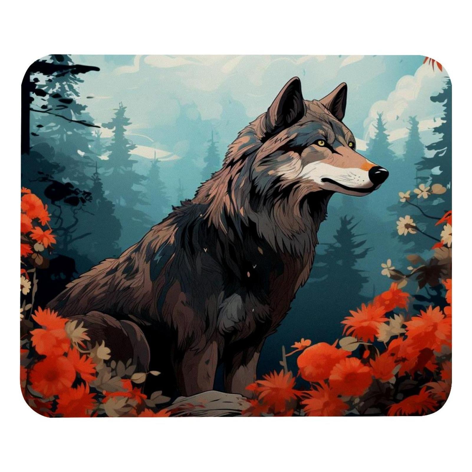 Wolf Computer Mouse Pad,Rubber Mouse Mat for Gaming, Office, Laptop, PC ...